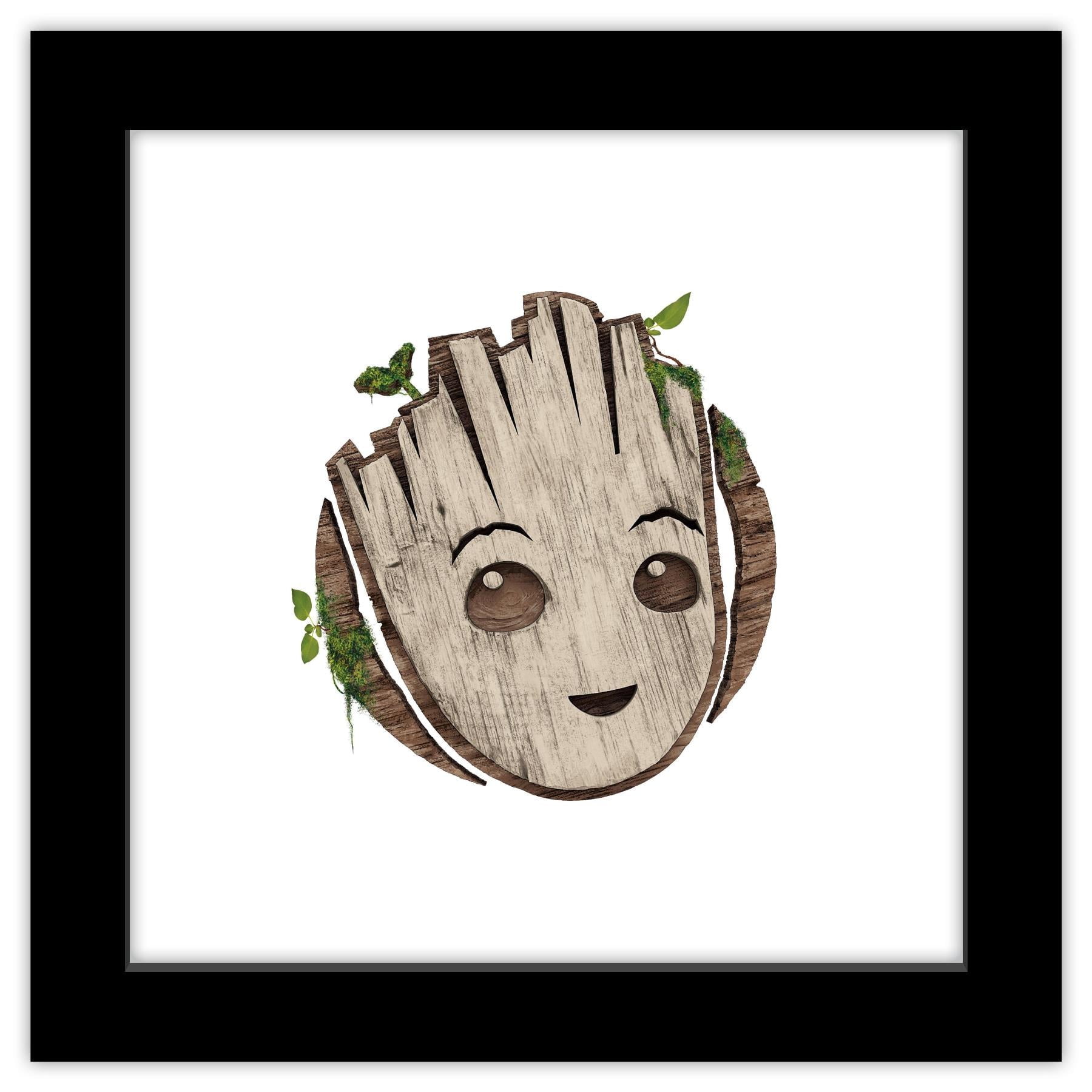 Gallery Pops Marvel I Am Groot - Baby Groot Face Wall Art, Black Framed ...