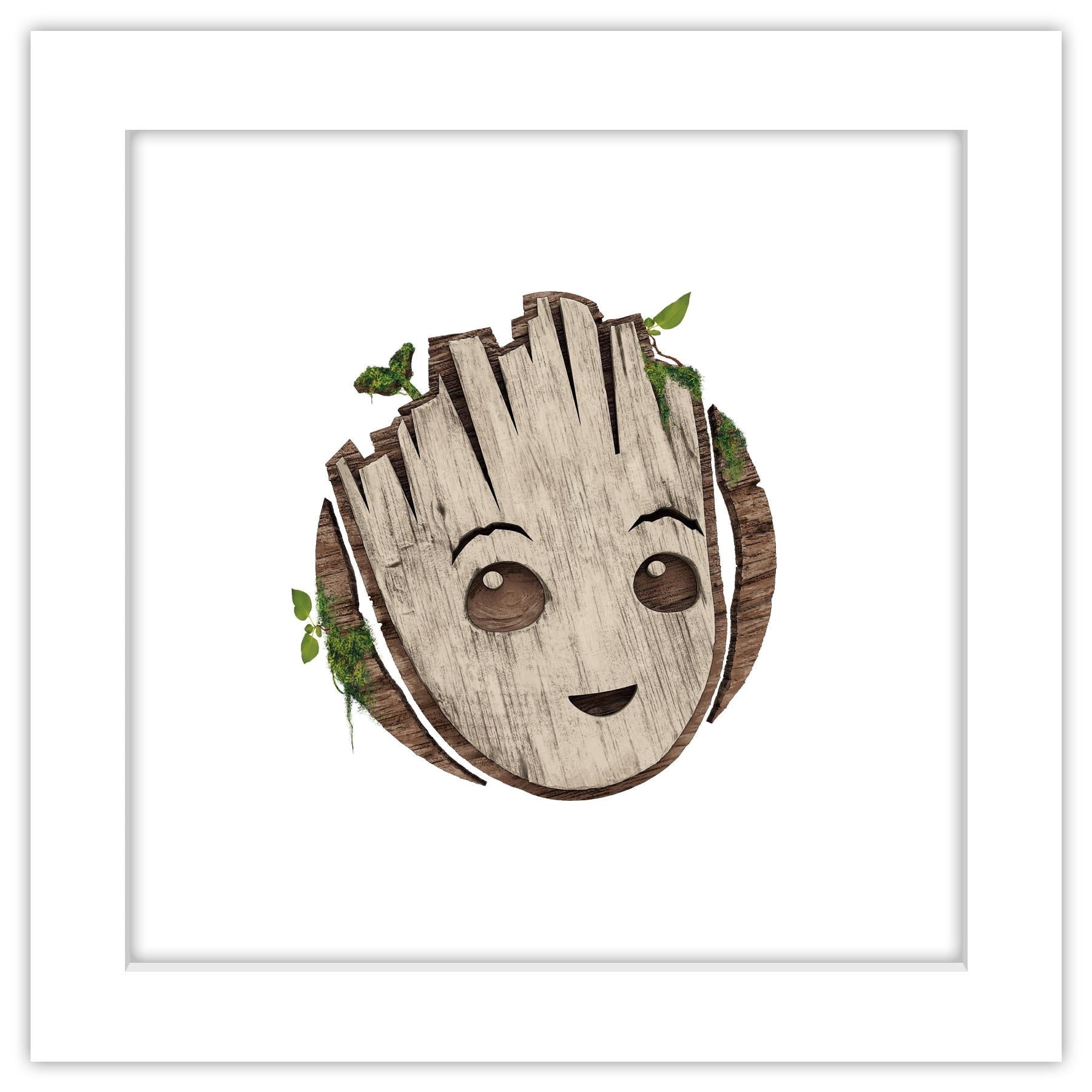 Gallery Pops Marvel I Am Groot - Baby Groot Face Wall Art, White Framed ...