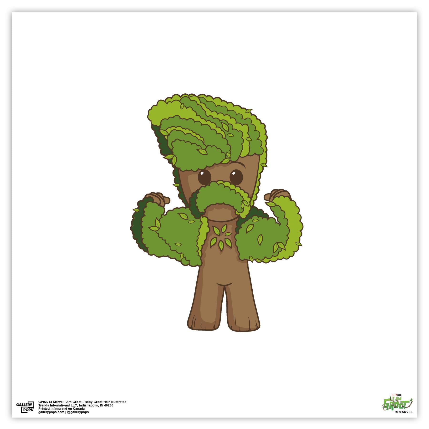 Gallery Pops Marvel I Am Groot - Baby Groot Hair Illustrated Wall Art ...