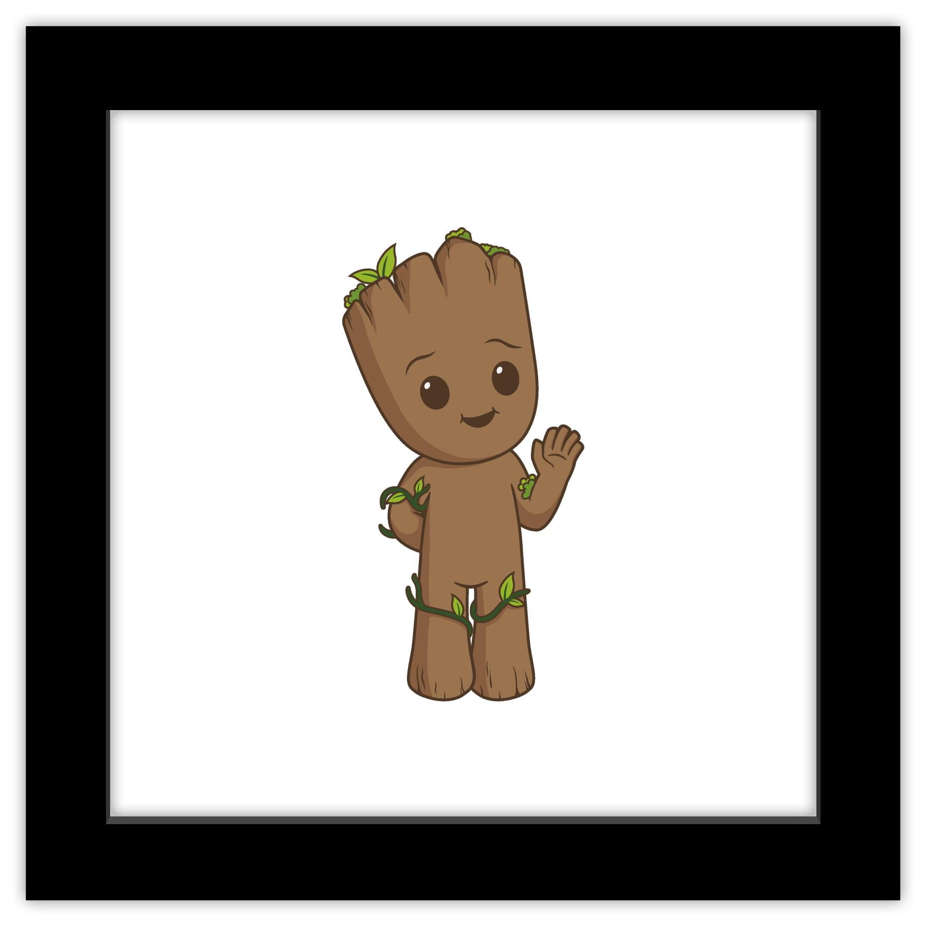 Gallery Pops Marvel I Am Groot - Baby Groot Illustrated Wall Art, Black ...