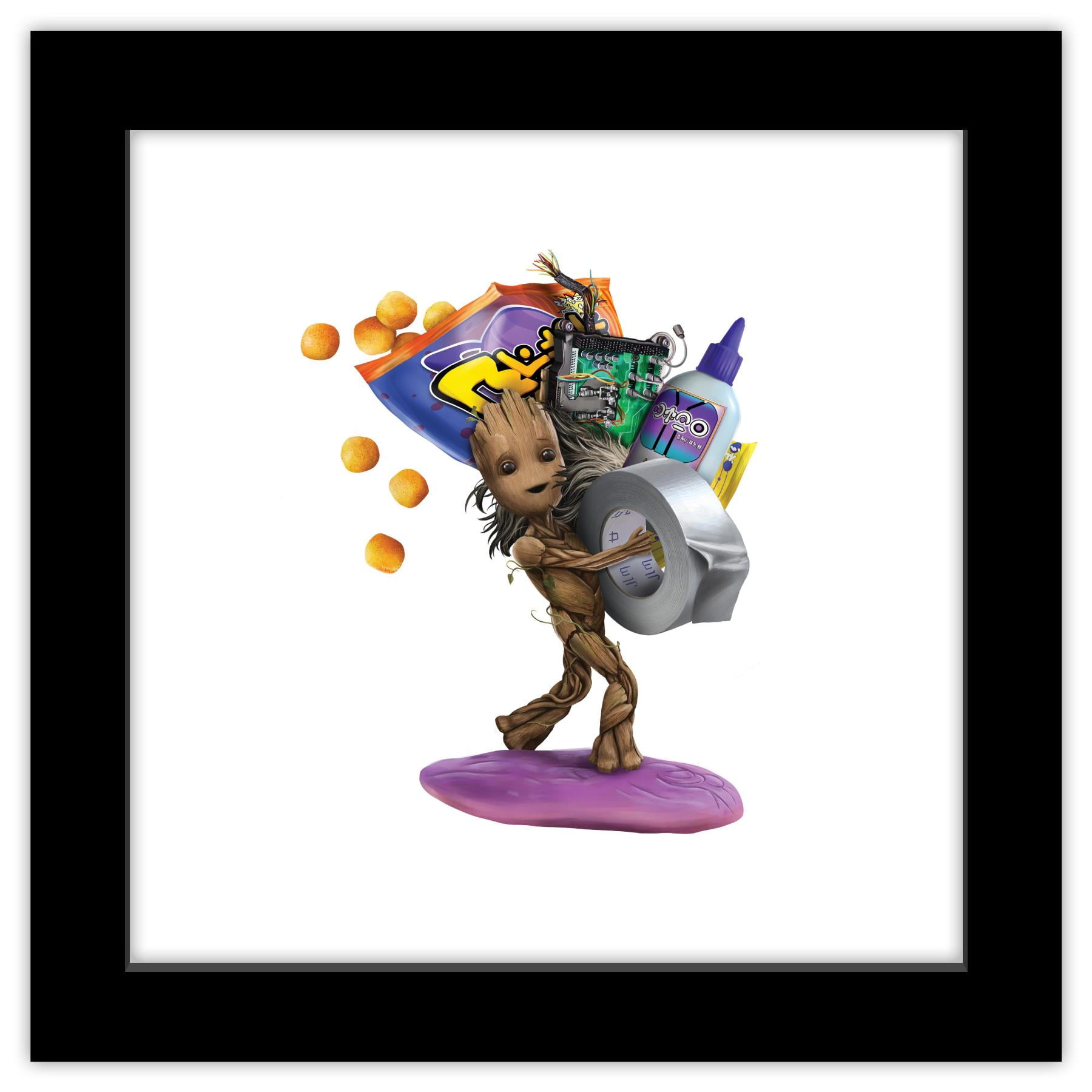 Gallery Pops Marvel I Am Groot - Baby Groot Snacks Wall Art, Black ...