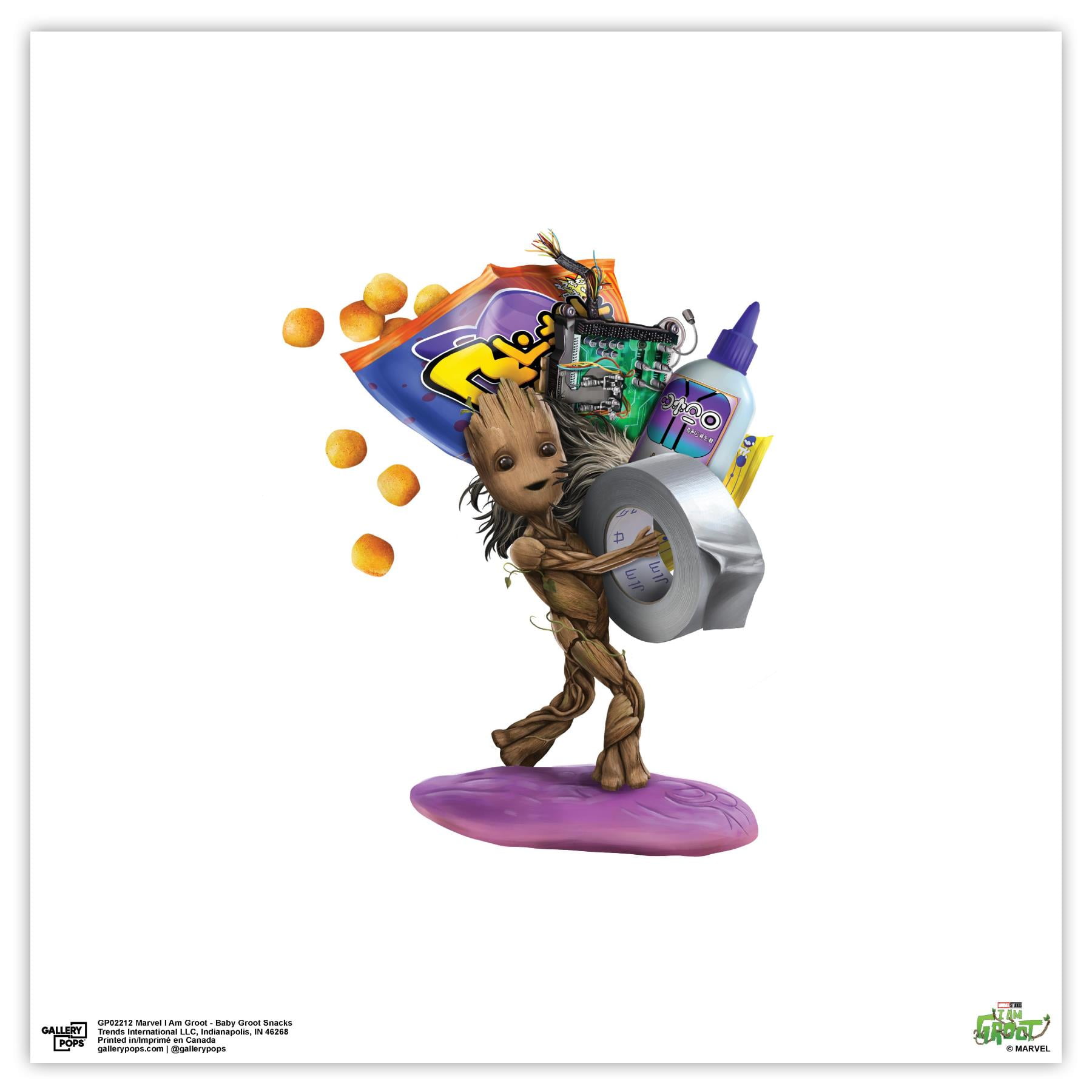Gallery Pops Marvel I Am Groot - Baby Groot Snacks Wall Art, Unframed ...
