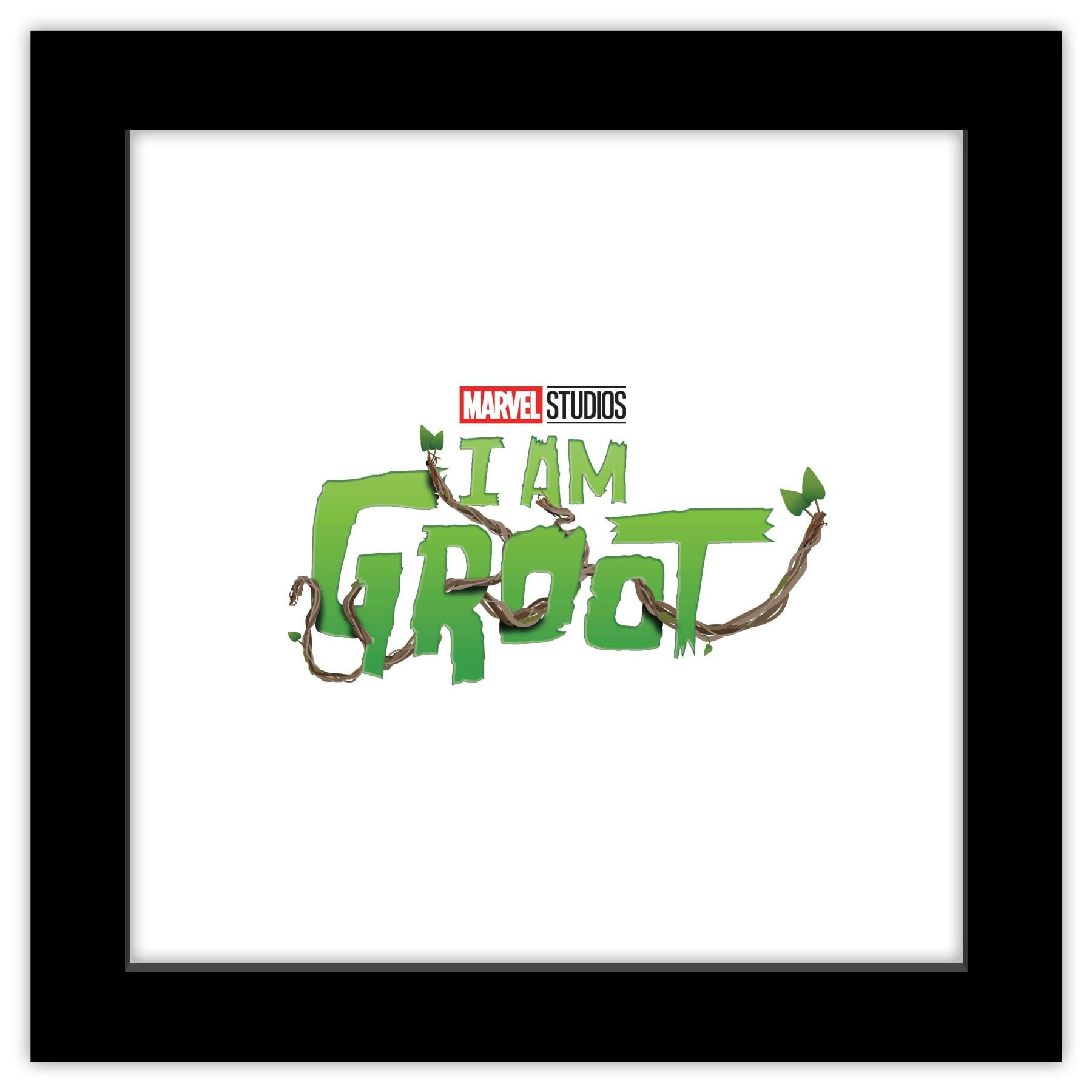 Gallery Pops Marvel I Am Groot - Logo Wall Art, Black Framed Version ...