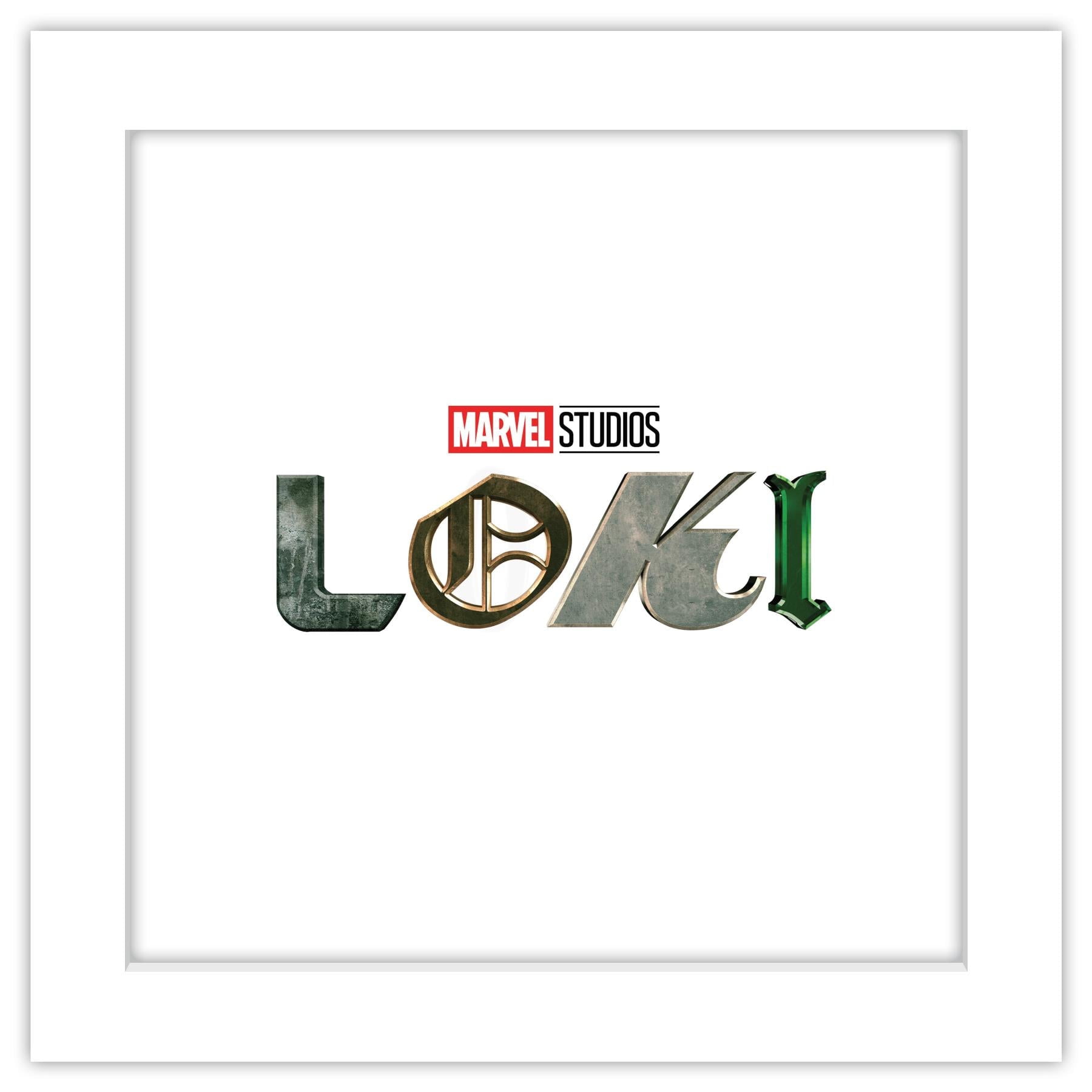 Gallery Pops Marvel Loki - Logo Wall Art, White Framed Version, 12" x ...