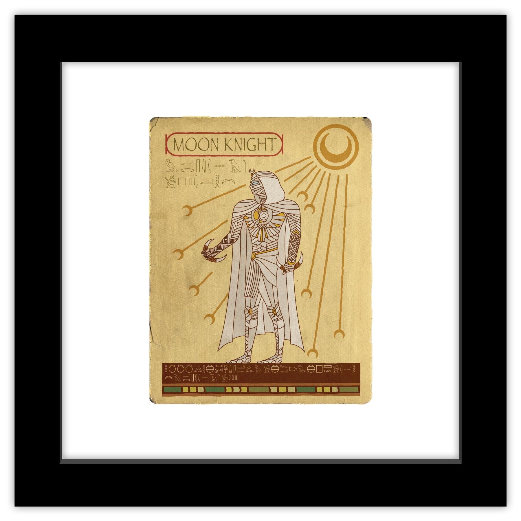 Gallery Pops Marvel Moon Knight - Papyrus Badge Wall Art, Black Framed ...