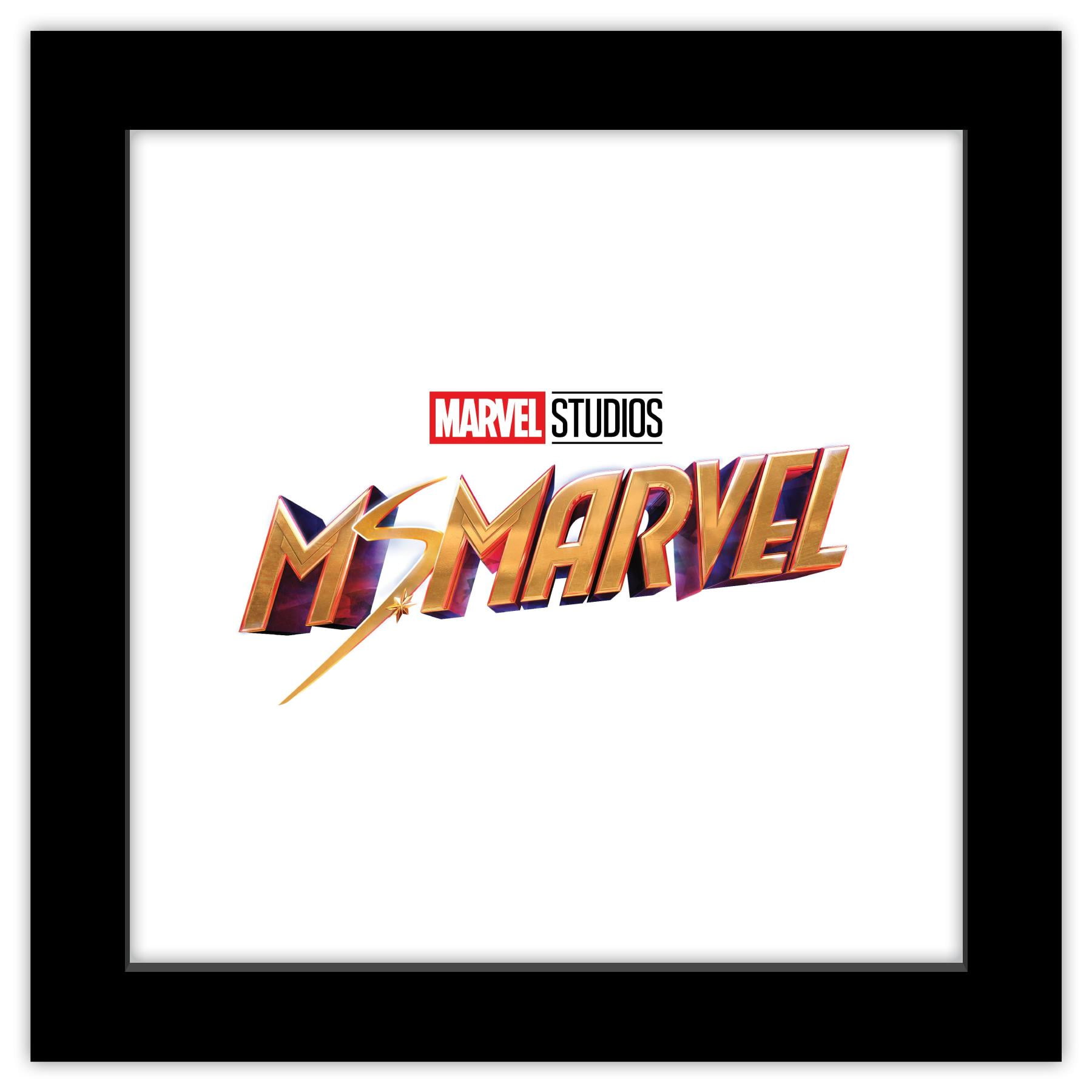 Gallery Pops Marvel Ms. Marvel - Logo Wall Art, Black Framed Version ...