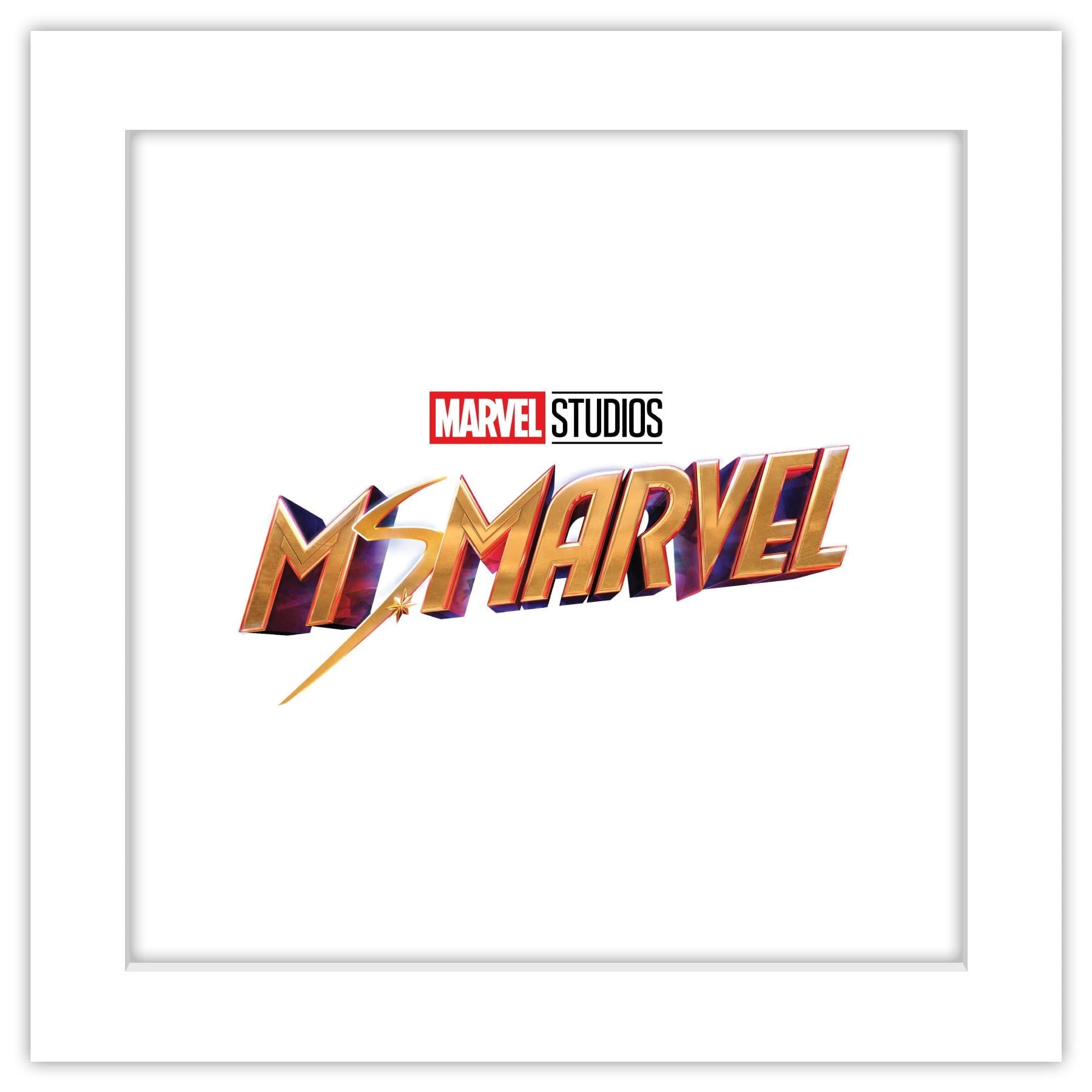 Gallery Pops Marvel Ms. Marvel - Logo Wall Art, White Framed Version ...