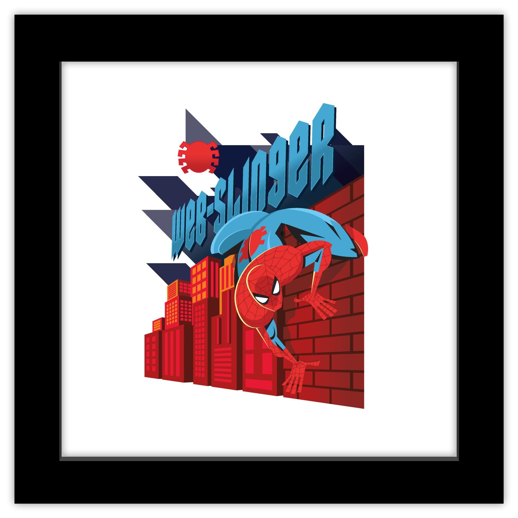 Gallery Pops Marvel Spider-Man - Geometric Web-Slinger Wall Art, Black ...