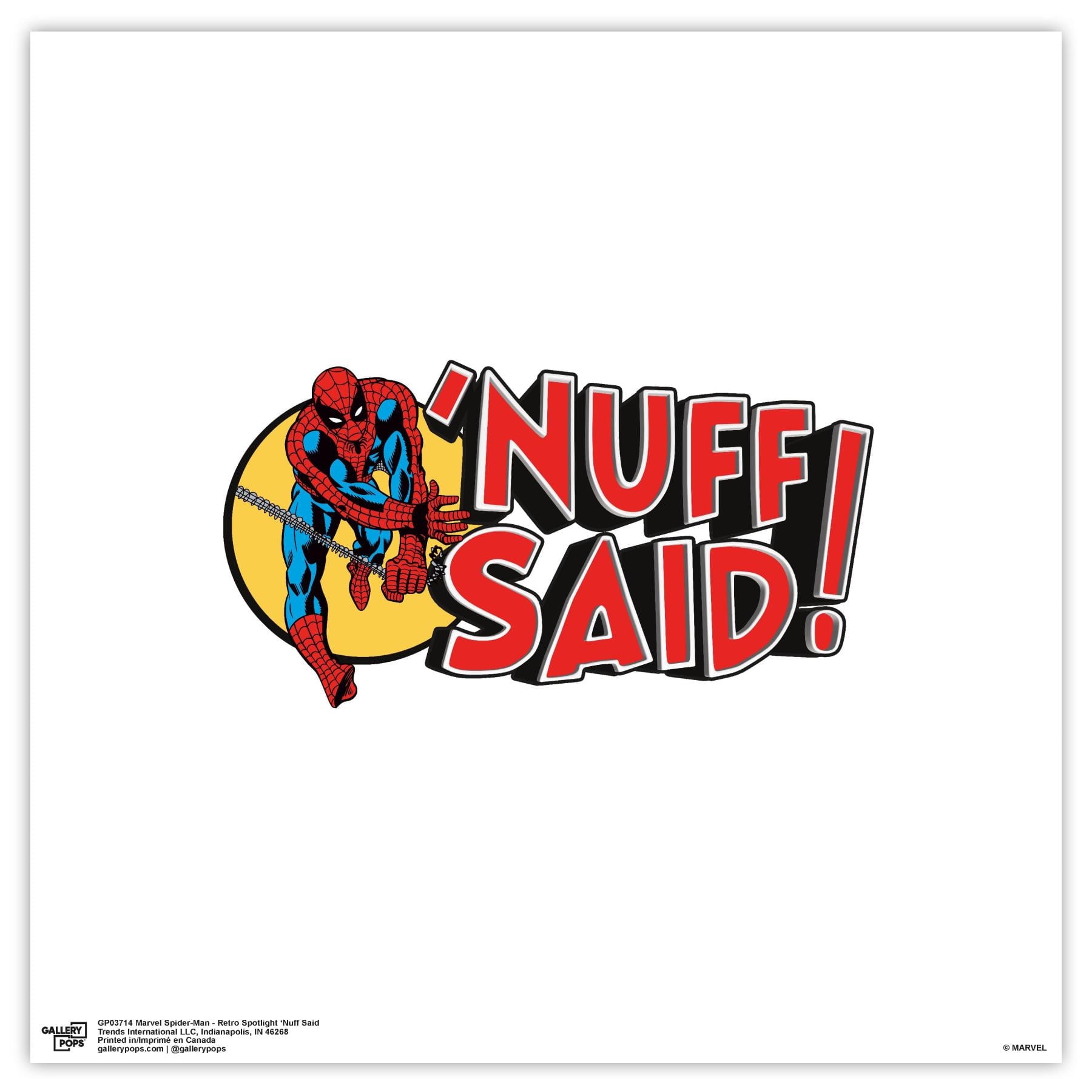 Gallery Pops Marvel Spider-Man - Retro Spotlight 'Nuff Said Wall Art ...
