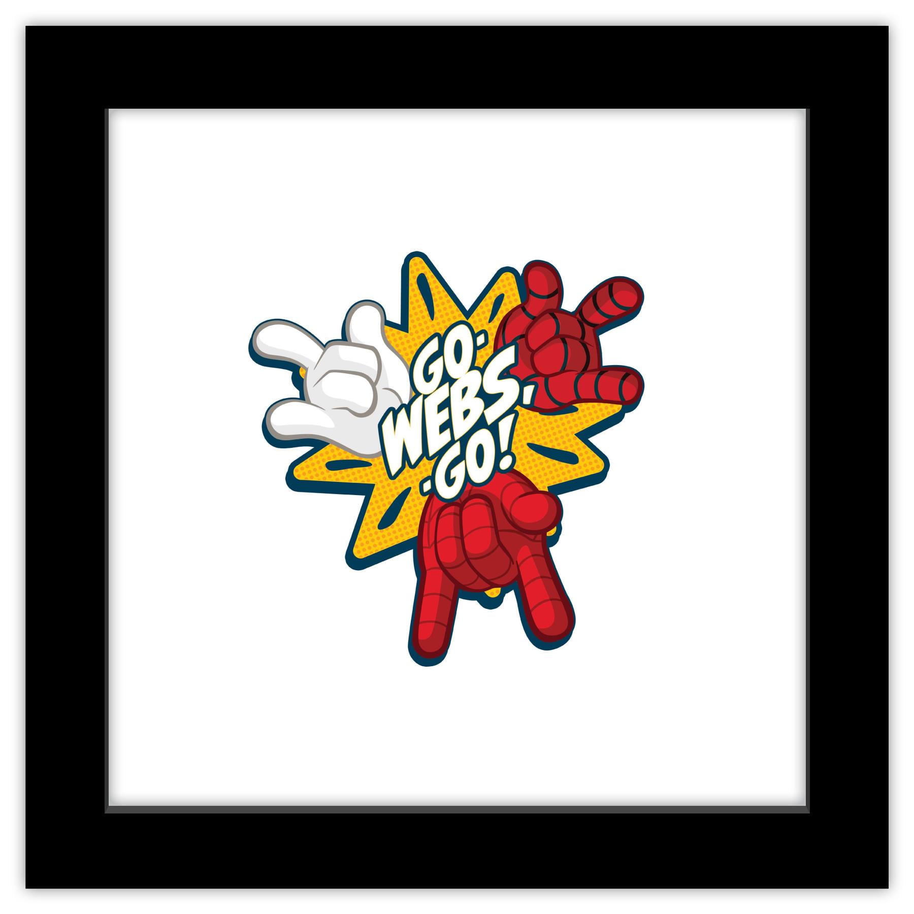 Gallery Pops Marvel Spidey And His Amazing Friends - Go Webs Go Badge Wall Art, Black Framed ...