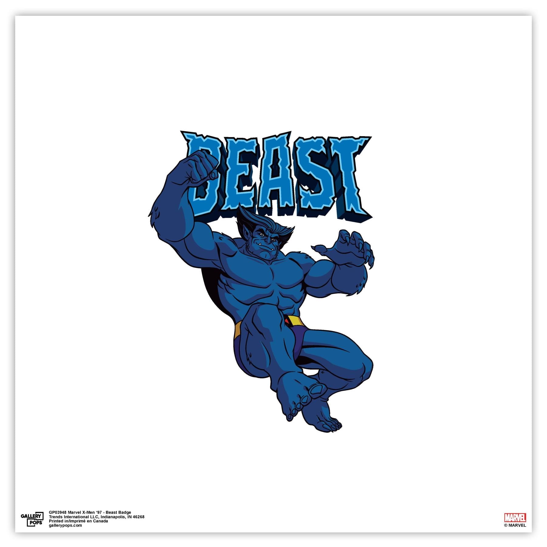 Gallery Pops Marvel X-Men '97 - Beast Badge Wall Art, Unframed Version ...