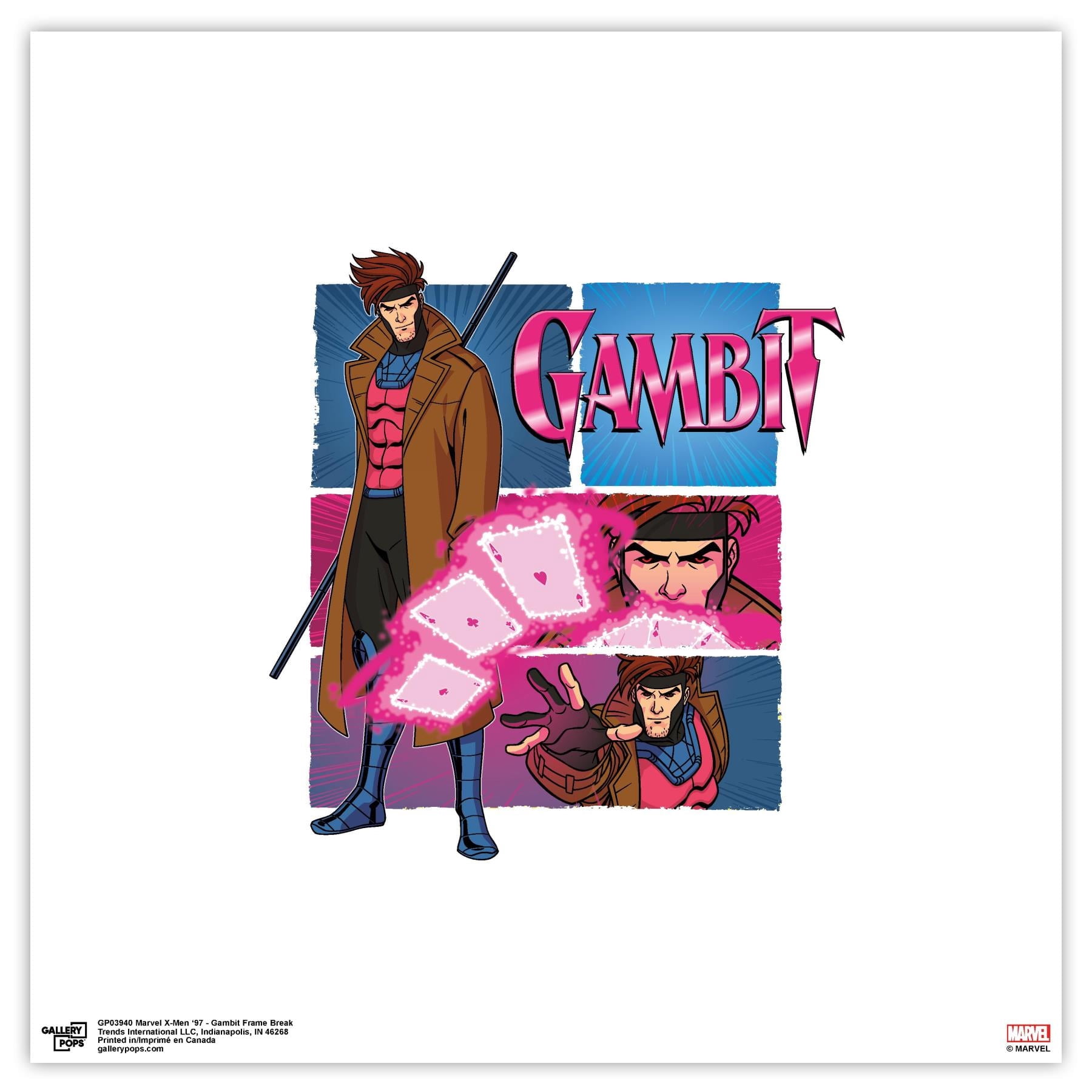 Gallery Pops Marvel X-Men '97 - Gambit Frame Break Wall Art, Unframed ...