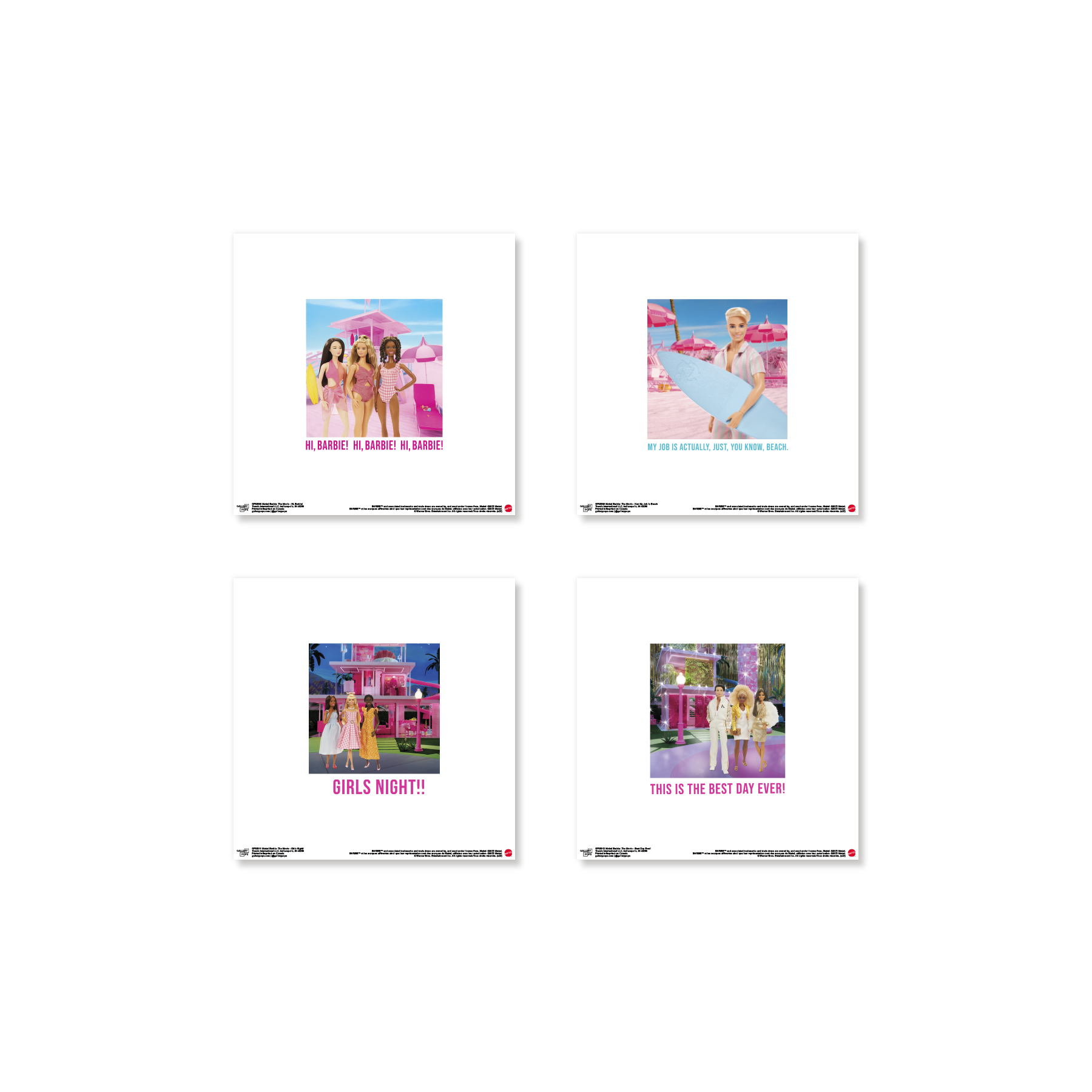 Gallery Pops Mattel Barbie: The Movie - Doll Wall Art Bundle (4-Pack ...