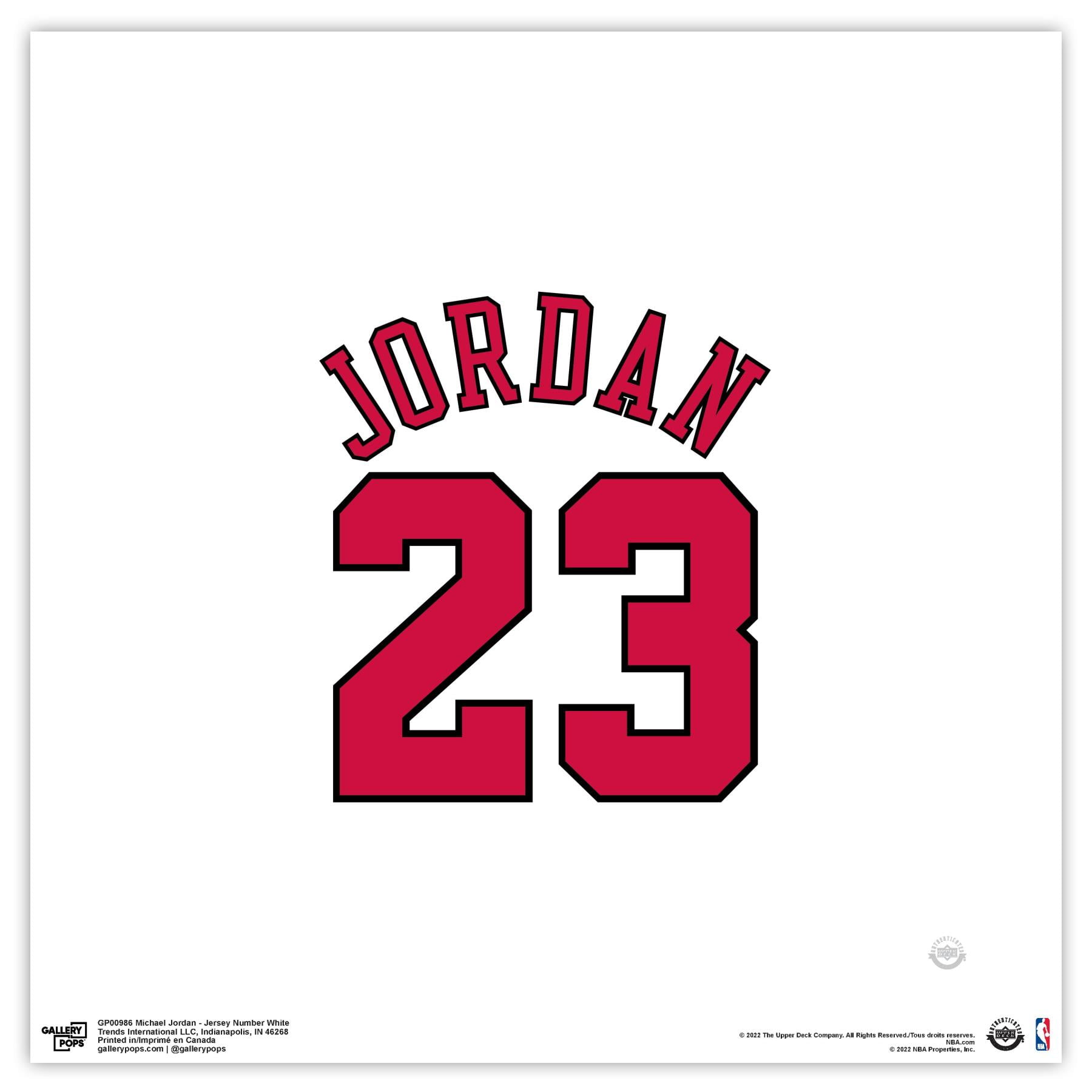 Gallery Pops Michael Jordan - Jersey Number White Wall Art, Unframed ...