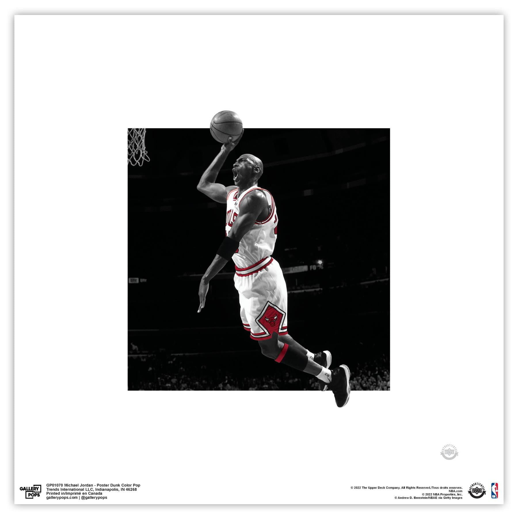 Gallery Pops Michael Jordan - Poster Dunk Color Pop Wall Art, Unframed ...