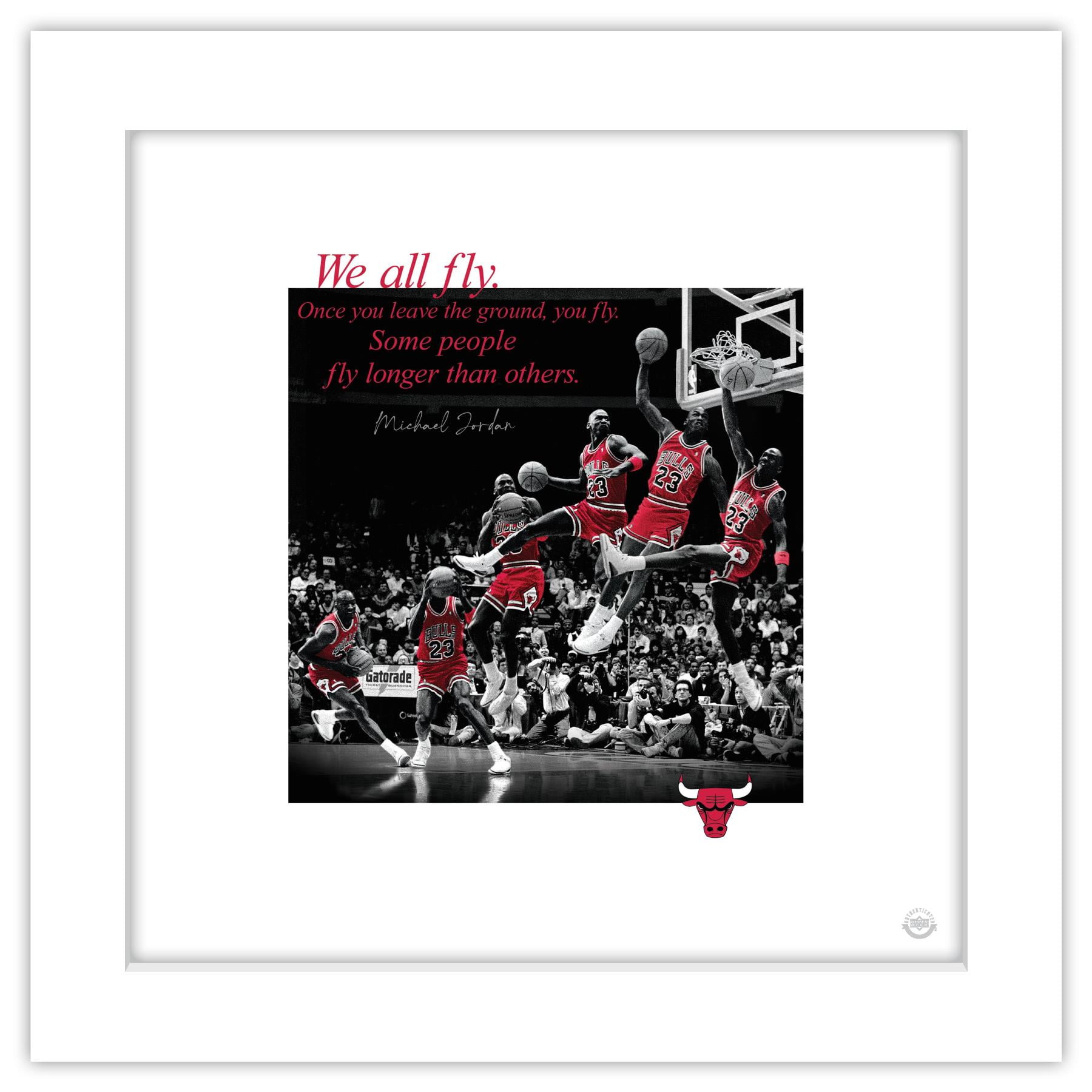Gallery Pops Michael Jordan - Quote We All Fly Wall Art, White Framed ...