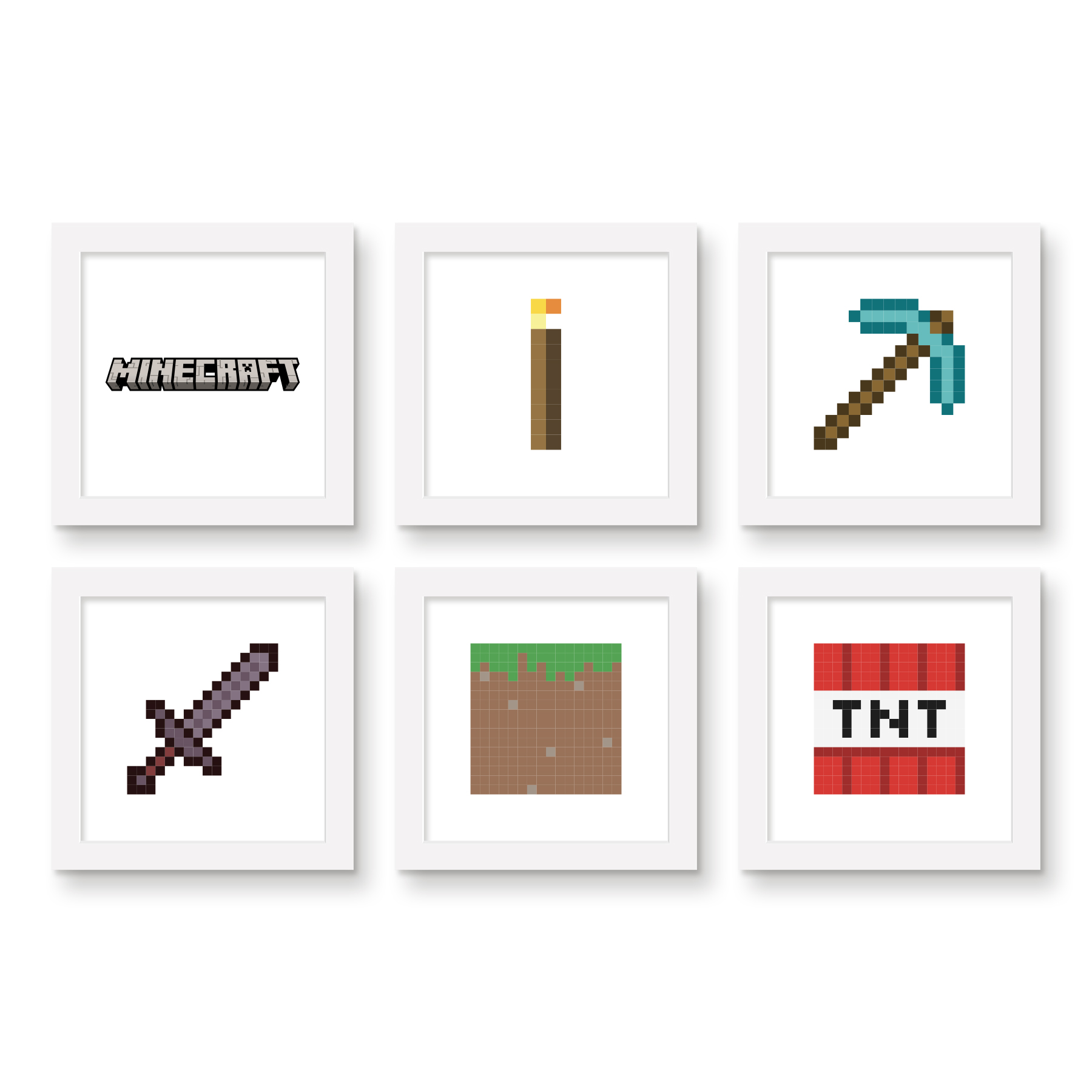 Gallery Pops Minecraft - Builder's Essentials Wall Art Bundle (6-Pack ...