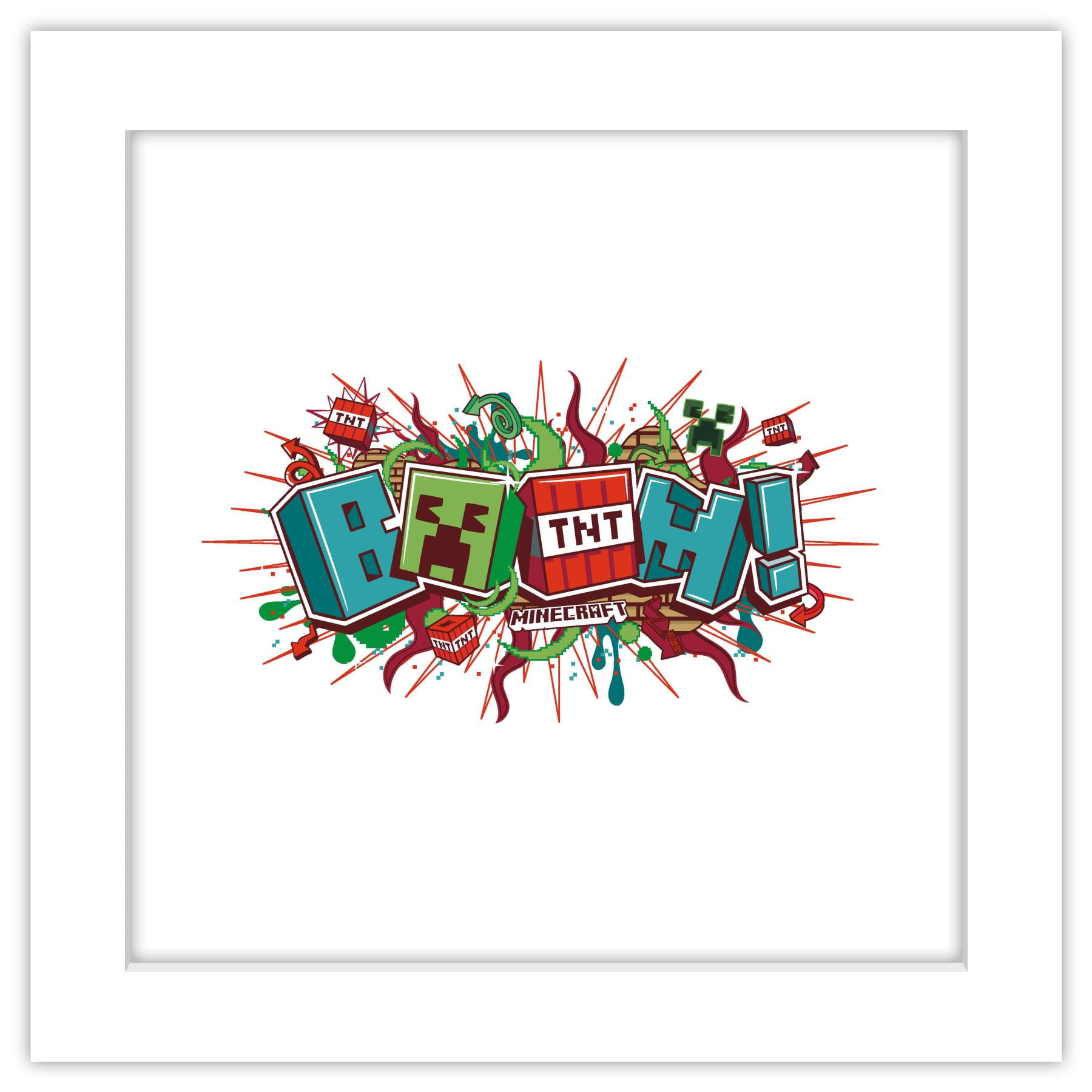 Gallery Pops Minecraft - Funtage Boom TNT Wall Art, White Framed ...
