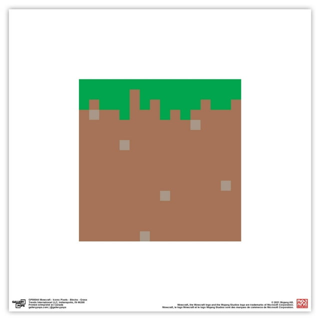 Gallery Pops Minecraft: Iconic Pixels - Blocks - Grass Wall Art ...