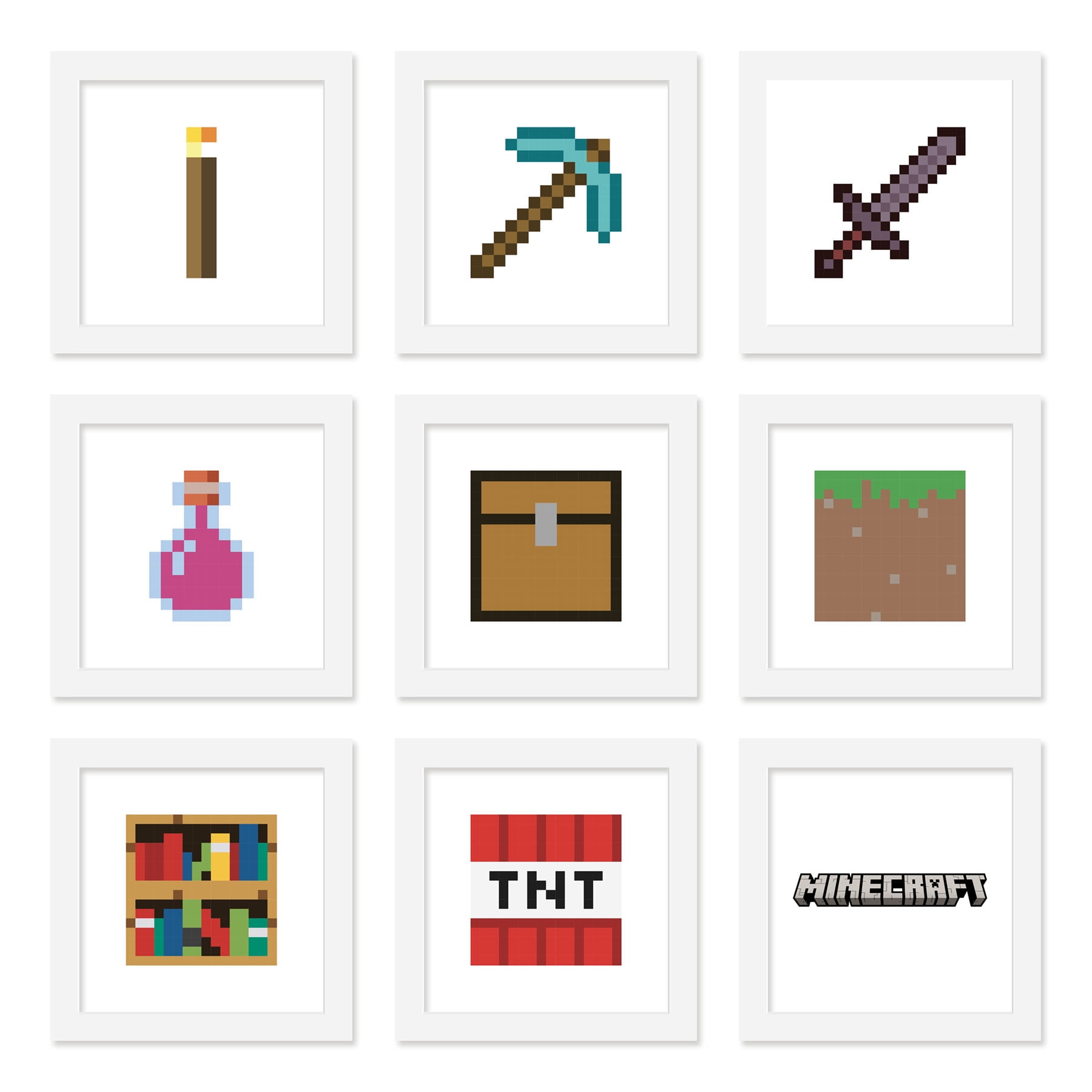 Gallery Pops Minecraft - Iconic Pixels Builder's Essentials Wall Art ...