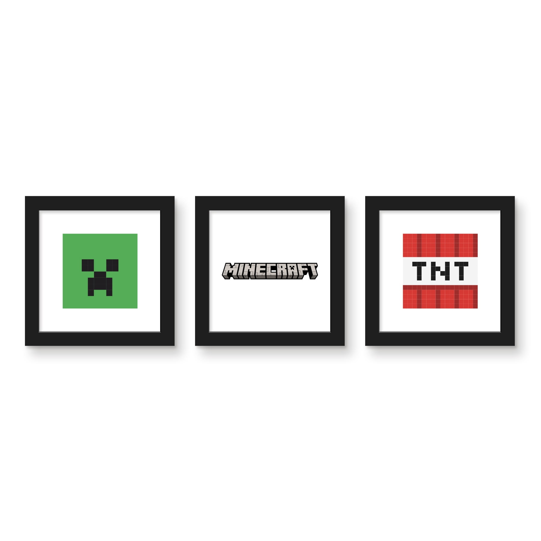 Gallery Pops Minecraft - Iconic Pixels Creeper Wall Art Bundle (3-Pack ...