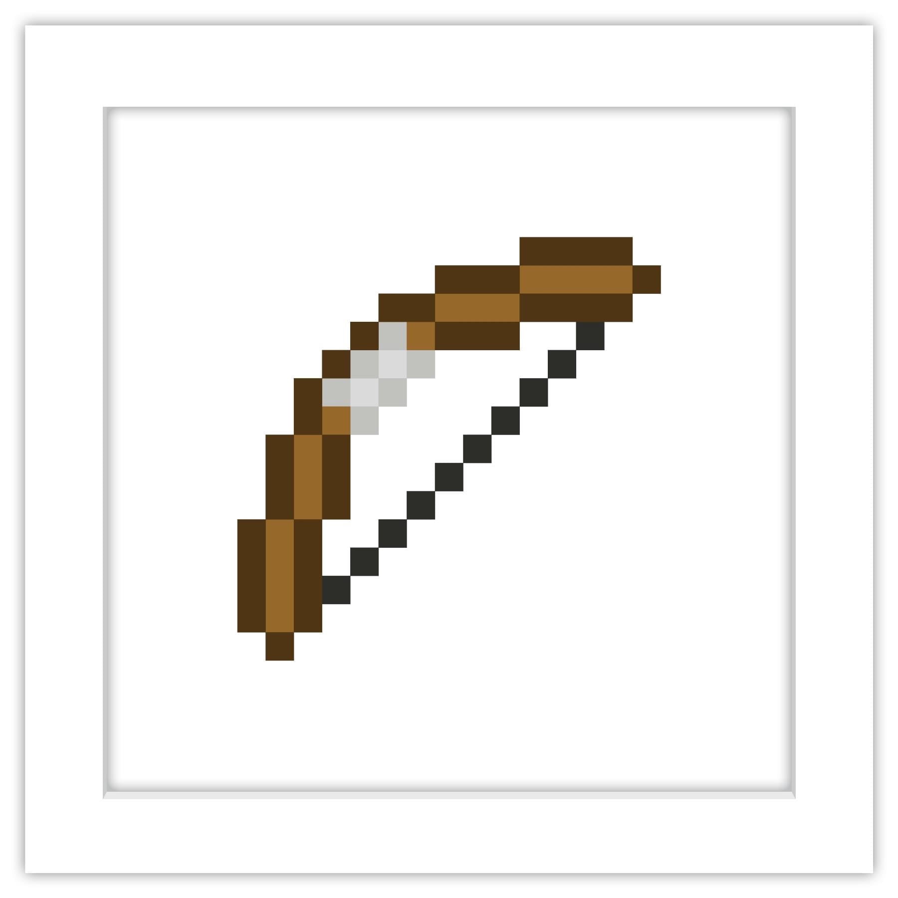 Gallery Pops Minecraft: Iconic Pixels - Items - Bow Wall Art, White ...