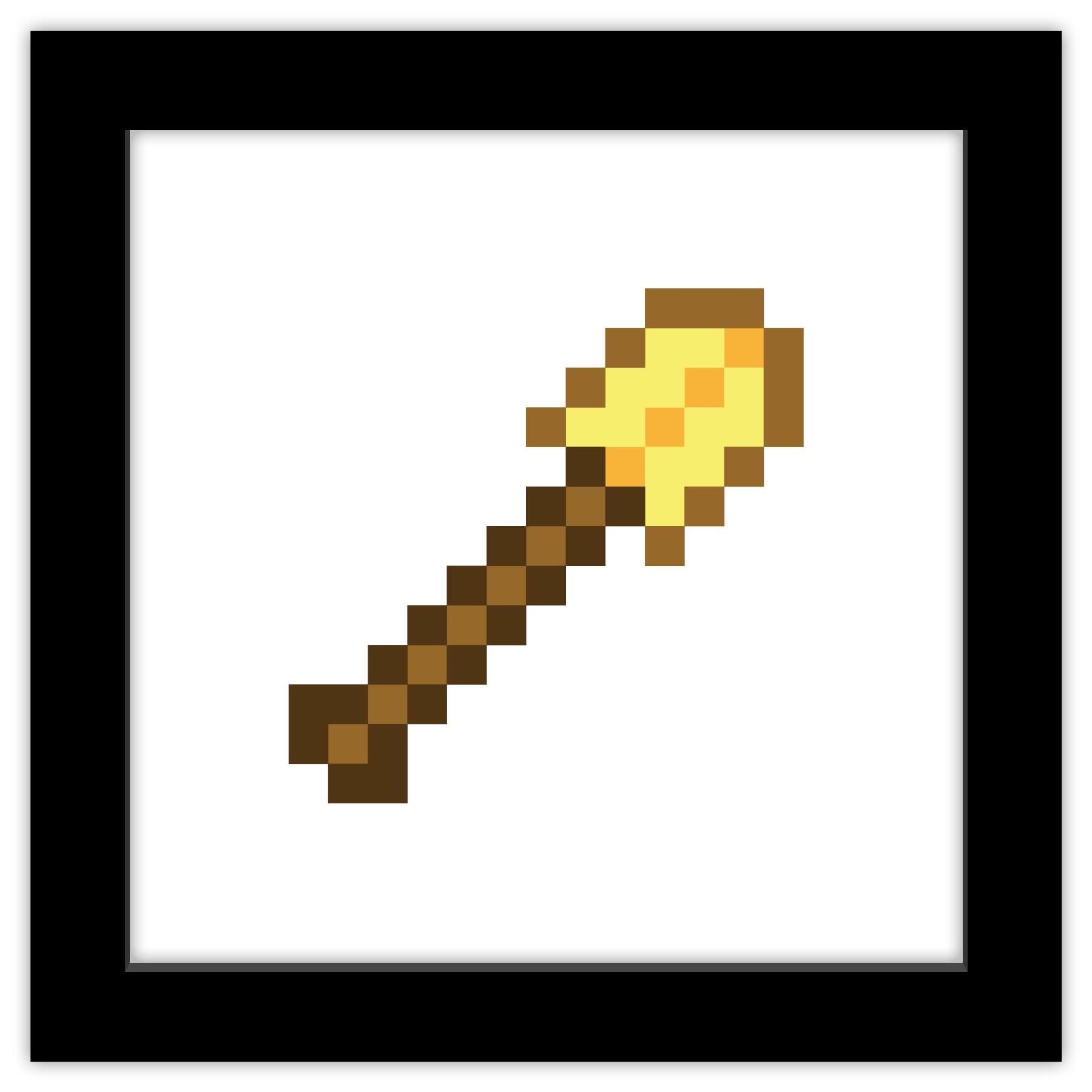 Gallery Pops Minecraft: Iconic Pixels - Items - Gold Shovel Wall Art ...