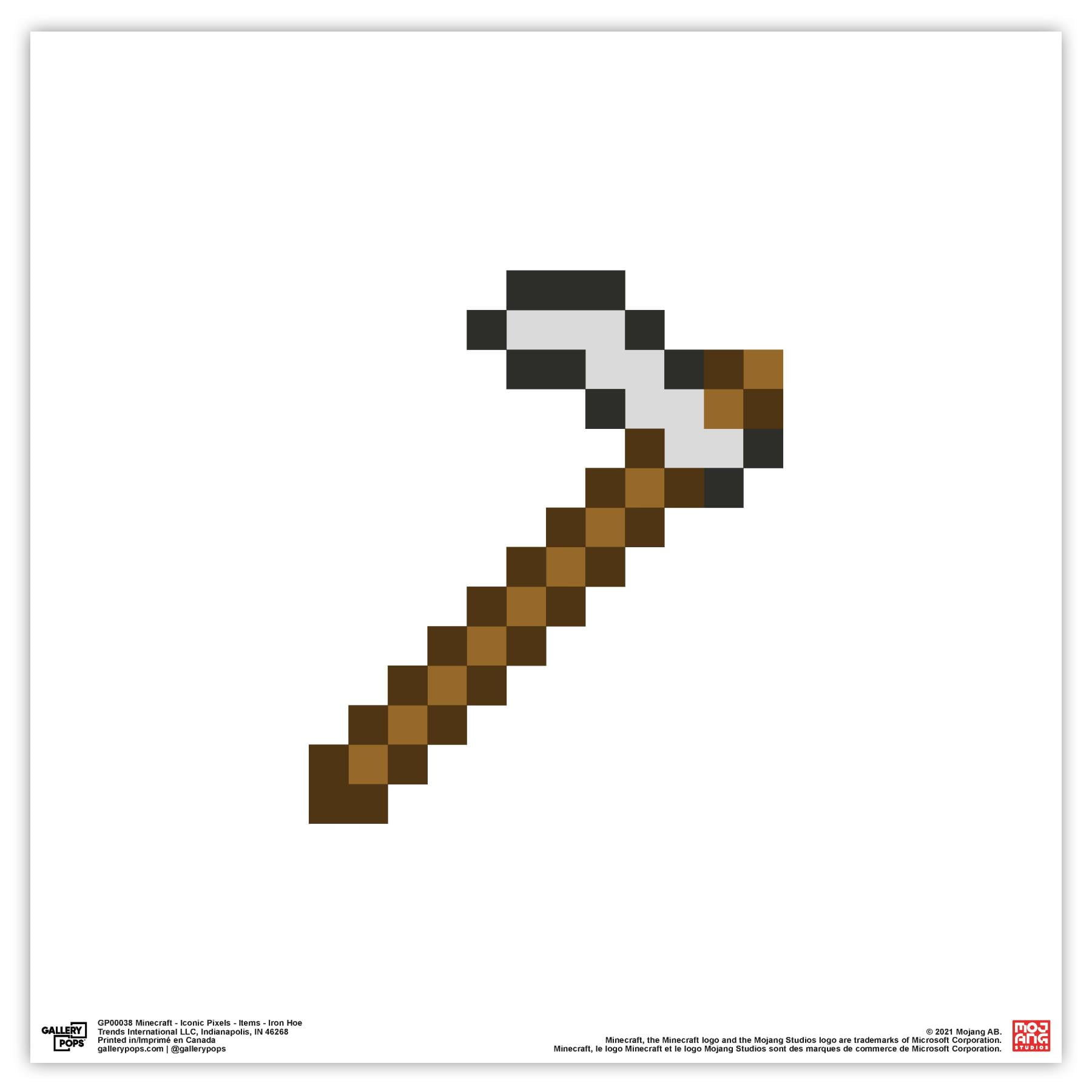 Gallery Pops Minecraft: Iconic Pixels - Items - Iron Hoe Wall Art ...