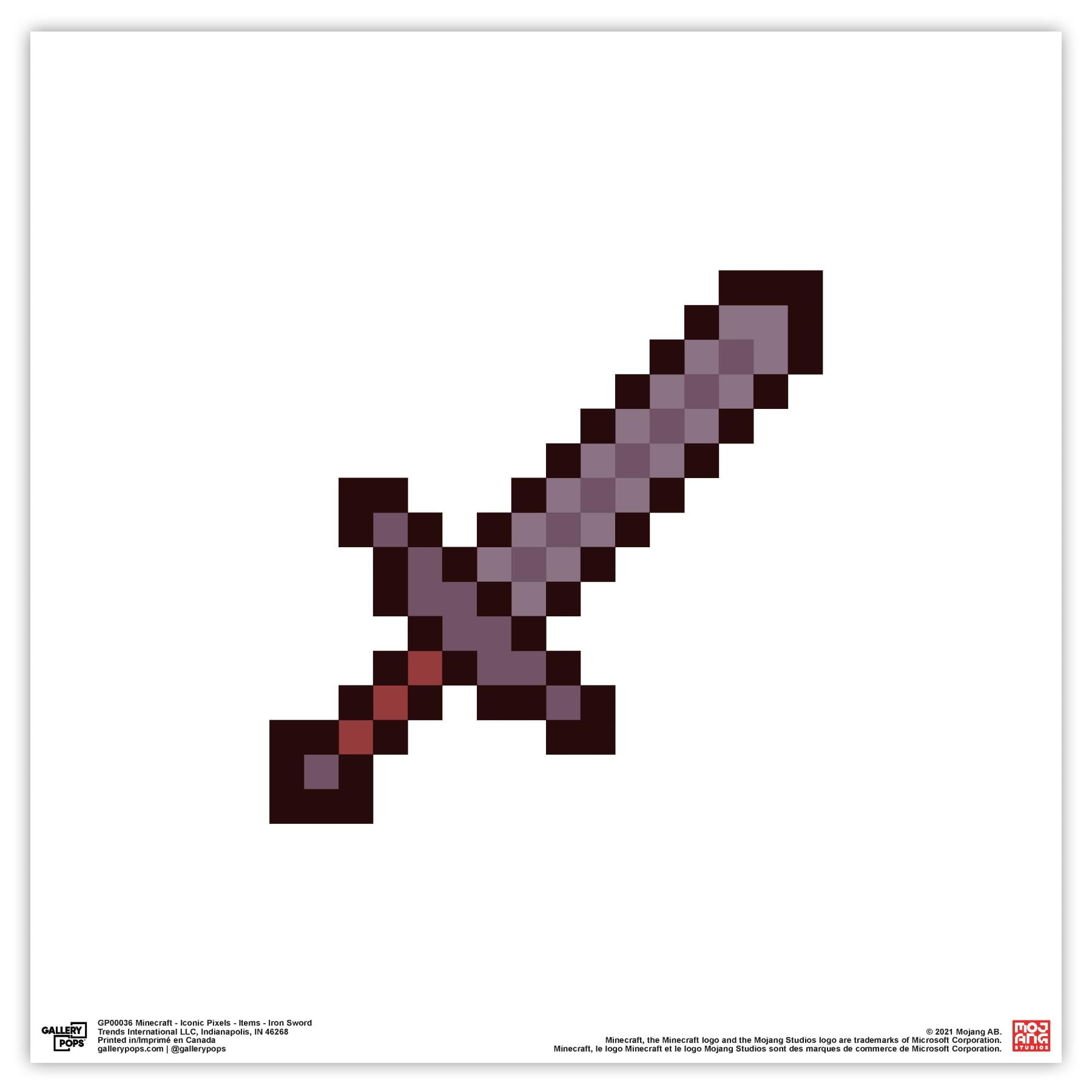 Gallery Pops Minecraft: Iconic Pixels - Items - Iron Sword Wall Art ...