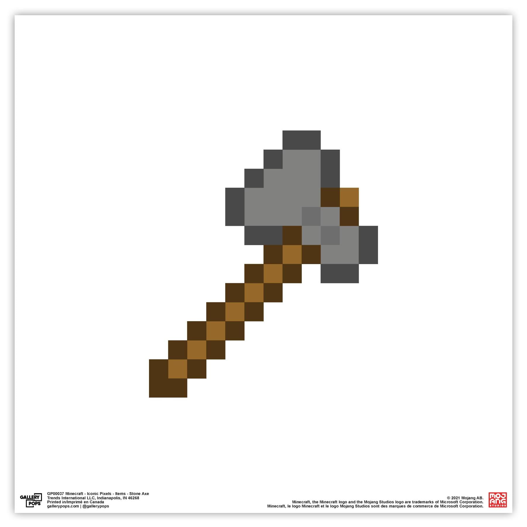 Gallery Pops Minecraft: Iconic Pixels - Items - Stone Axe Wall Art ...