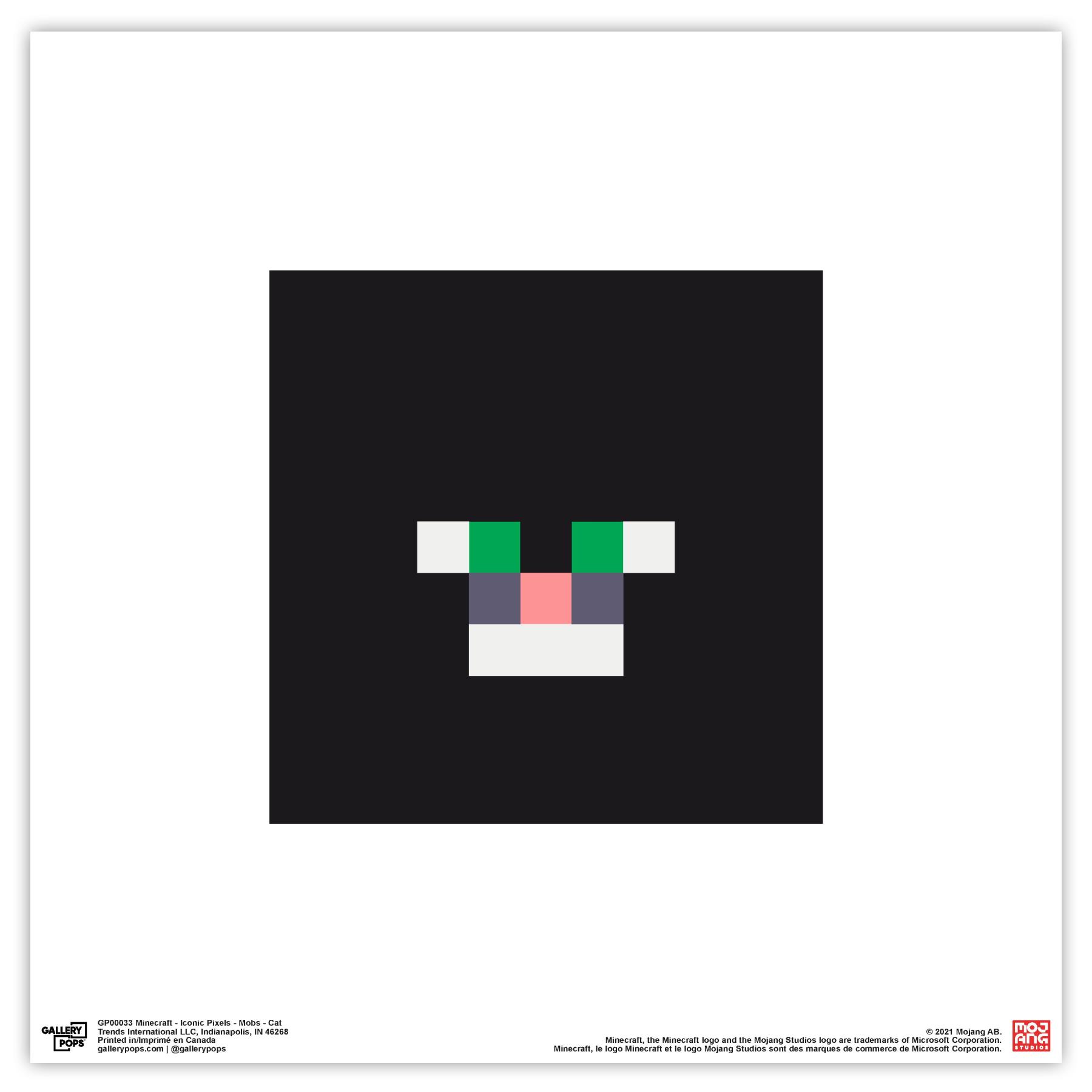 Gallery Pops Minecraft: Iconic Pixels - Mobs - Cat Wall Art, Unframed ...