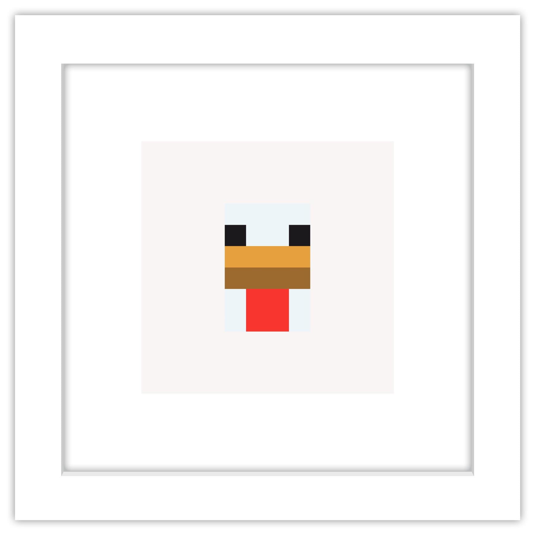 Gallery Pops Minecraft: Iconic Pixels - Mobs - Chicken Wall Art, White ...
