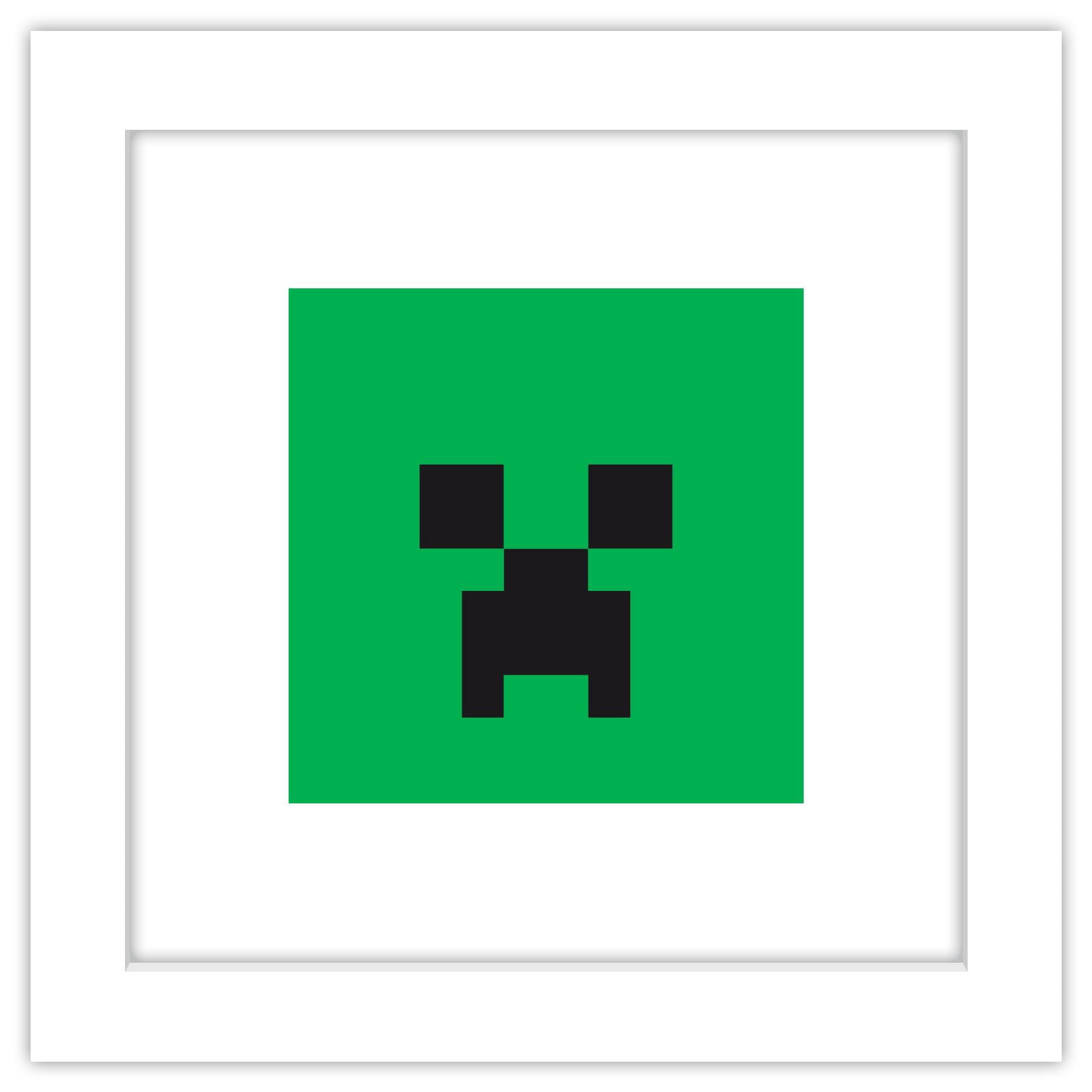 Gallery Pops Minecraft: Iconic Pixels - Mobs - Creeper Wall Art, White ...
