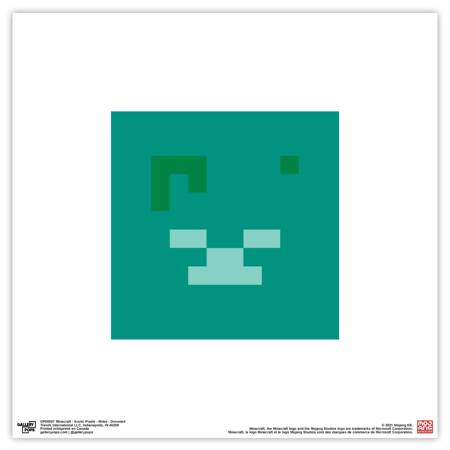 Gallery Pops Minecraft: Iconic Pixels - Mobs - Drowned Wall Art ...