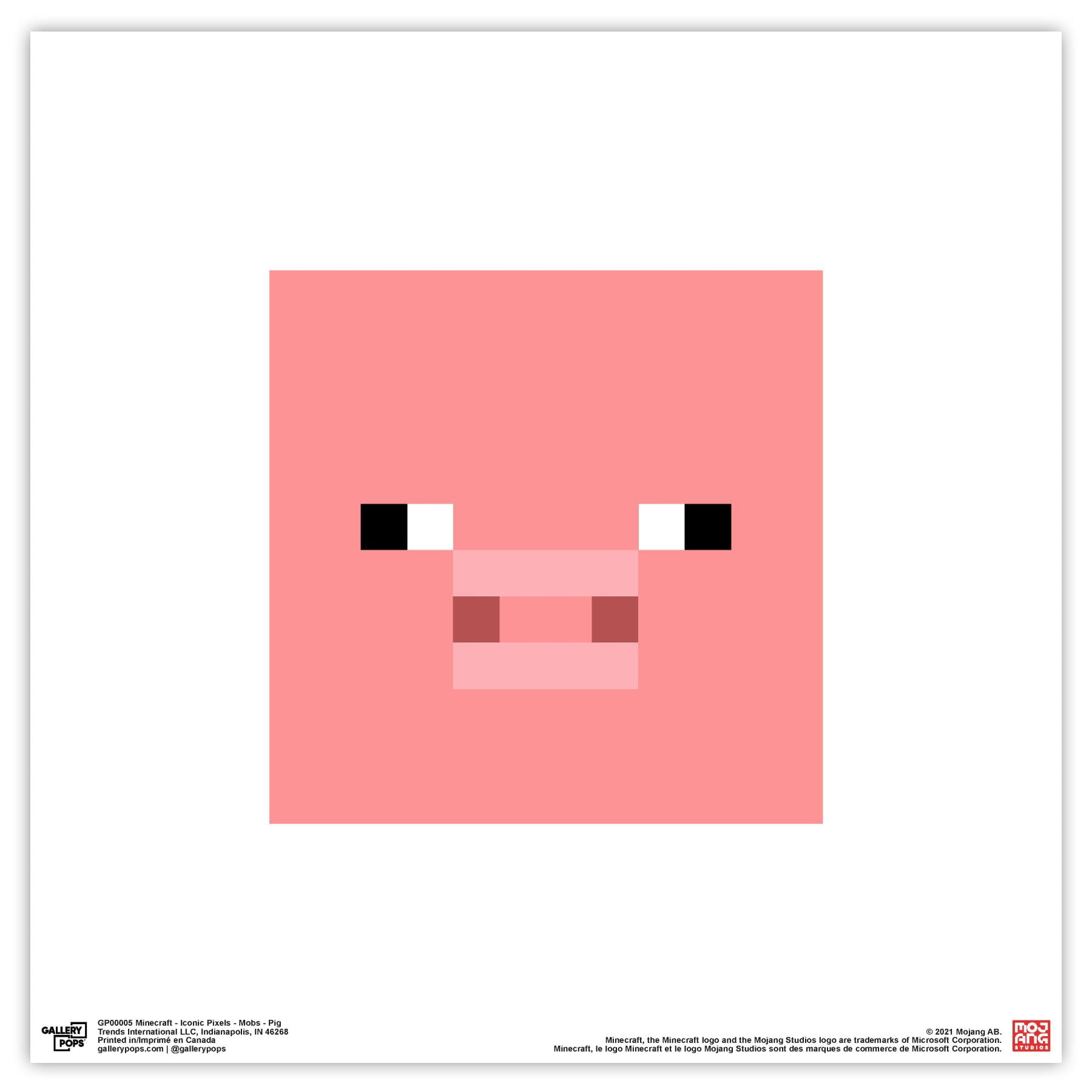 Gallery Pops Minecraft: Iconic Pixels - Mobs - Pig Wall Art, Unframed ...