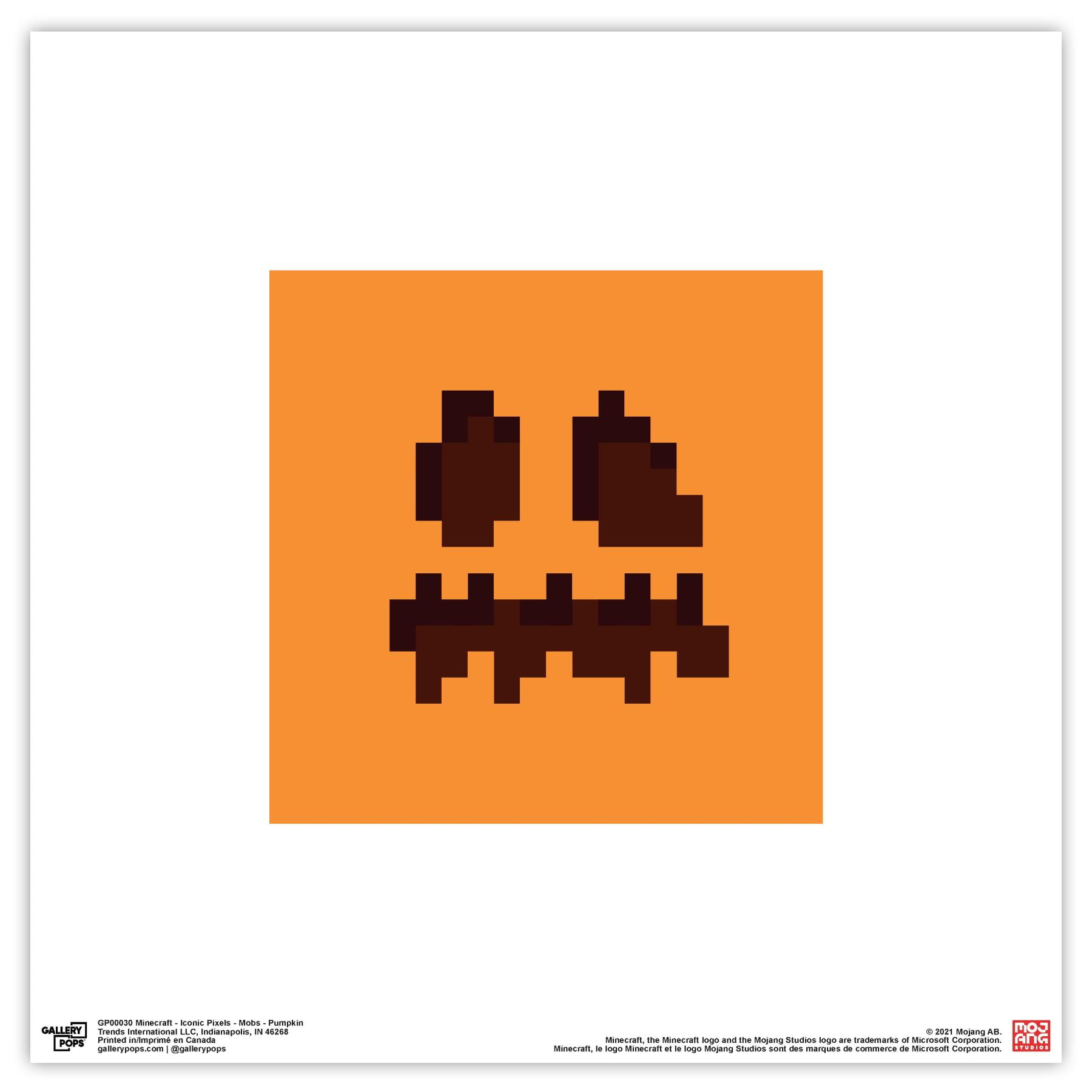 Gallery Pops Minecraft: Iconic Pixels - Mobs - Pumpkin Wall Art ...
