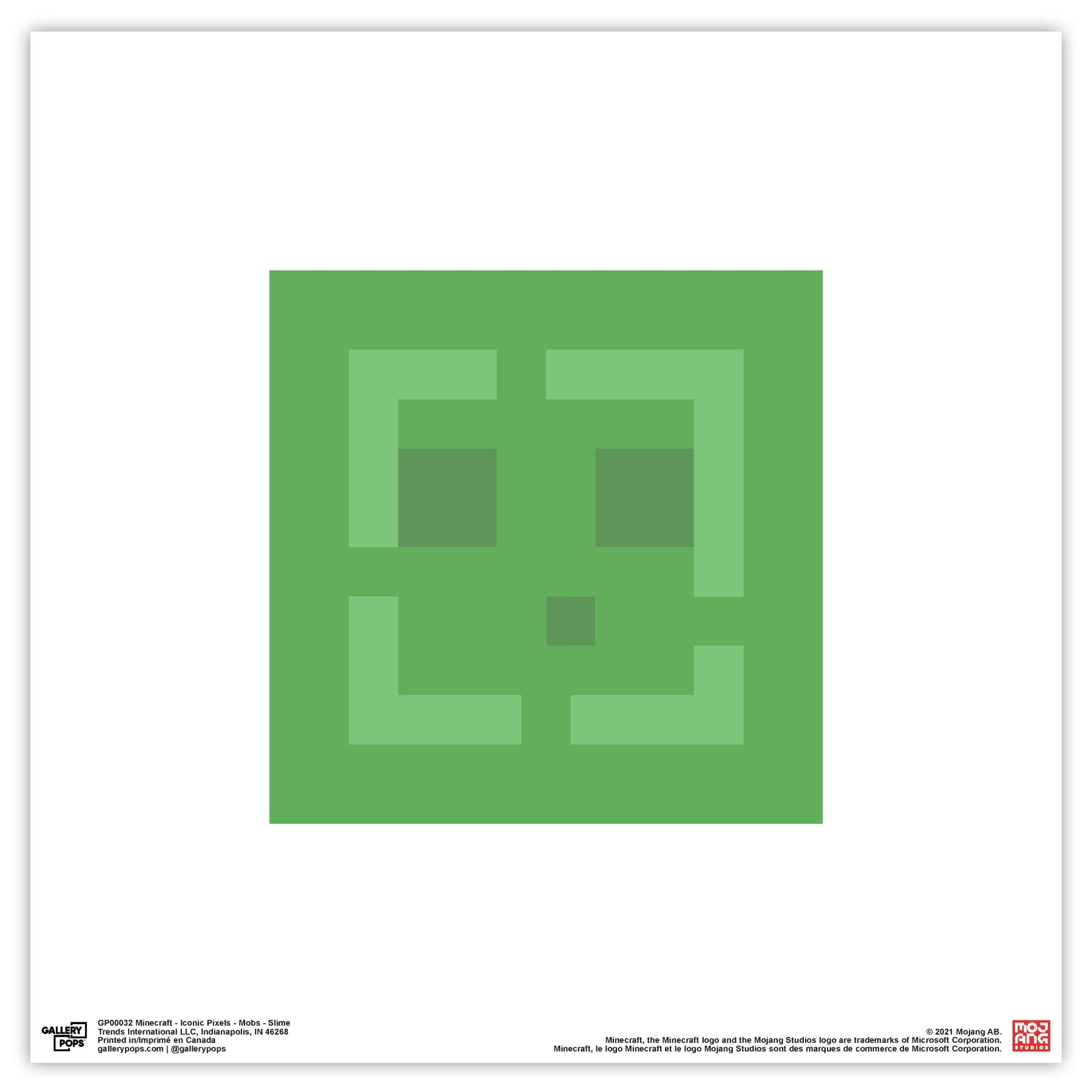 Gallery Pops Minecraft: Iconic Pixels - Mobs - Slime Wall Art, Unframed ...