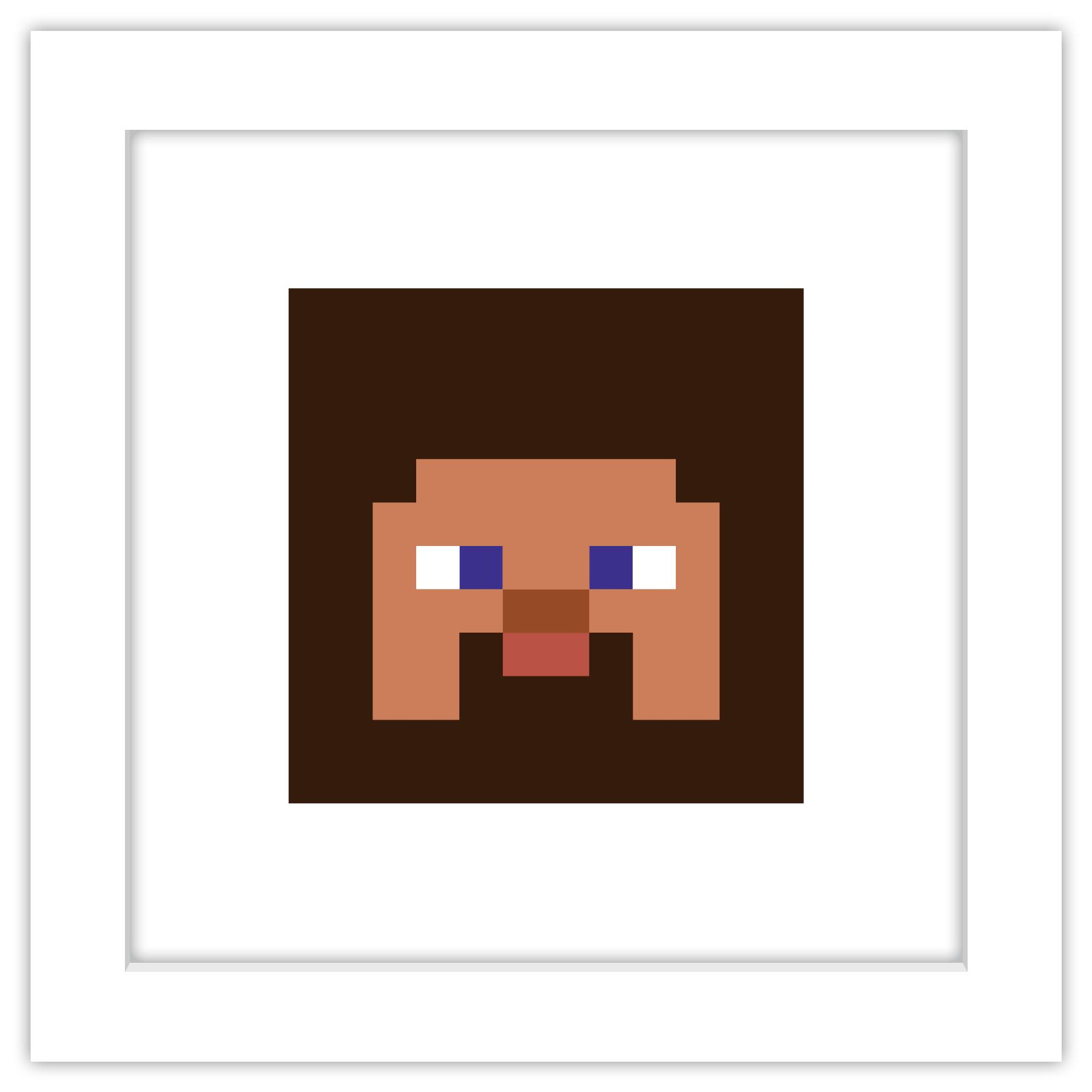 Gallery Pops Minecraft: Iconic Pixels - Mobs - Steve Wall Art, White ...