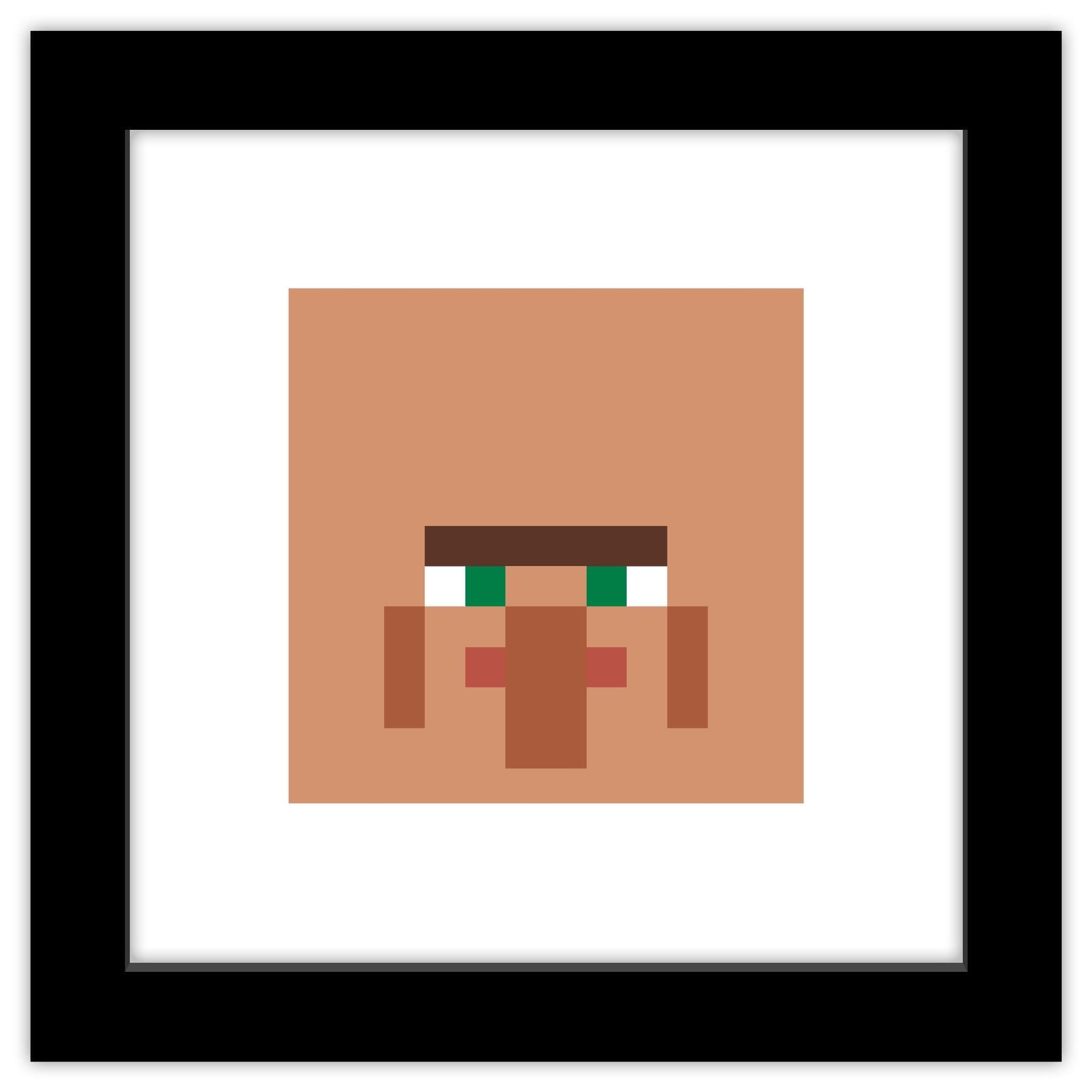 Gallery Pops Minecraft: Iconic Pixels - Mobs - Villager Wall Art, Black ...