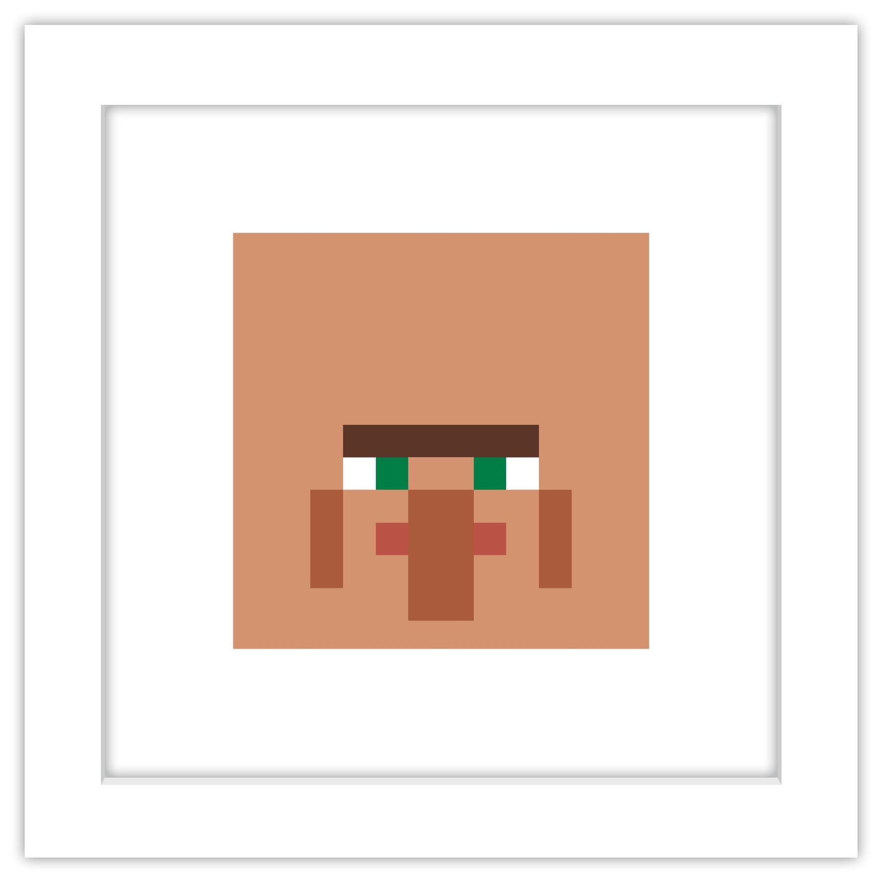 Gallery Pops Minecraft: Iconic Pixels - Mobs - Villager Wall Art, White ...