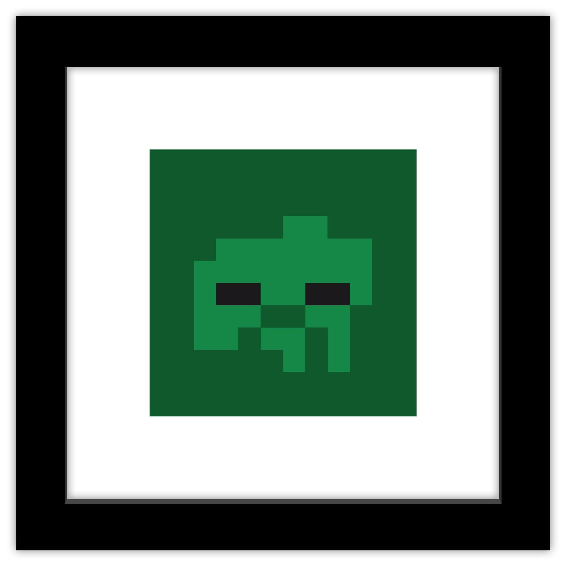 Gallery Pops Minecraft: Iconic Pixels - Mobs - Zombie Wall Art, Black ...