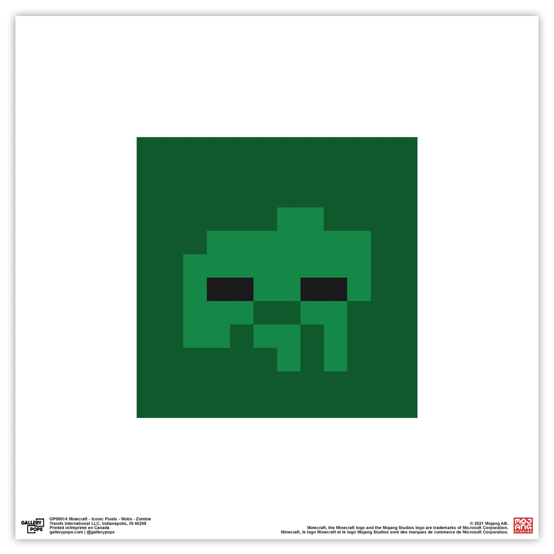 Gallery Pops Minecraft: Iconic Pixels - Mobs - Zombie Wall Art ...