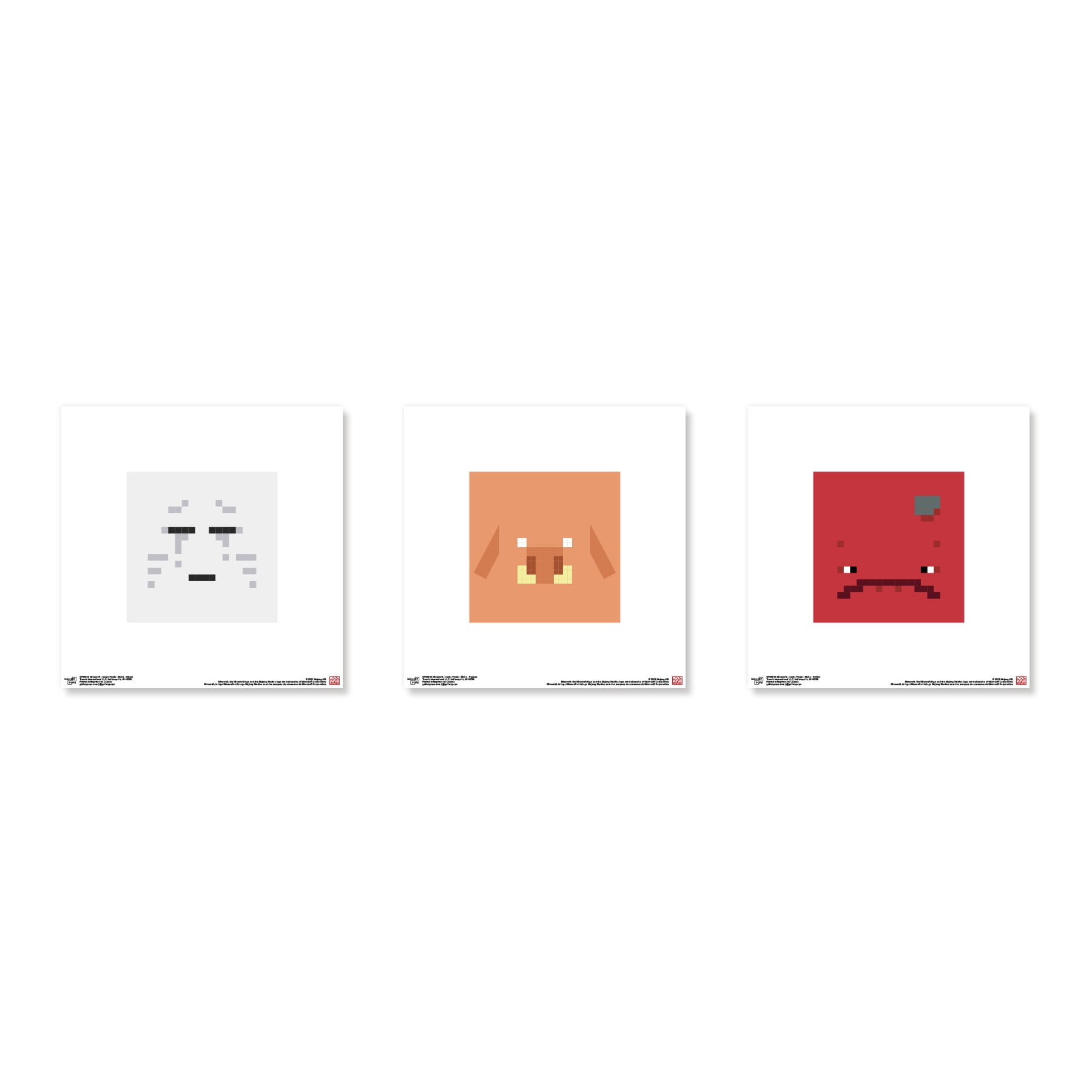Gallery Pops Minecraft - Iconic Pixels Nether Wall Art Bundle (3-Pack ...