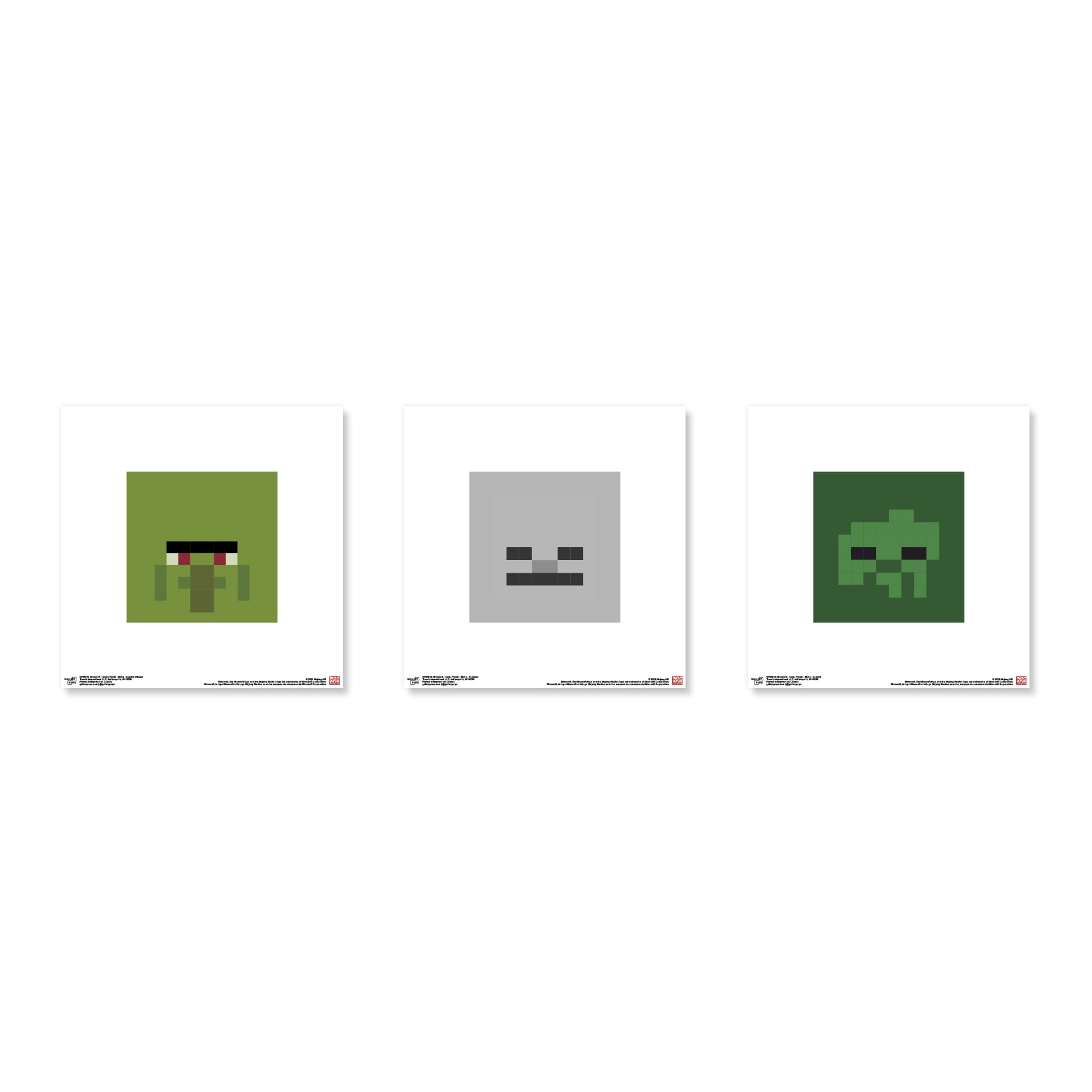 Gallery Pops Minecraft - Iconic Pixels Undead Wall Art Bundle (3-Pack ...