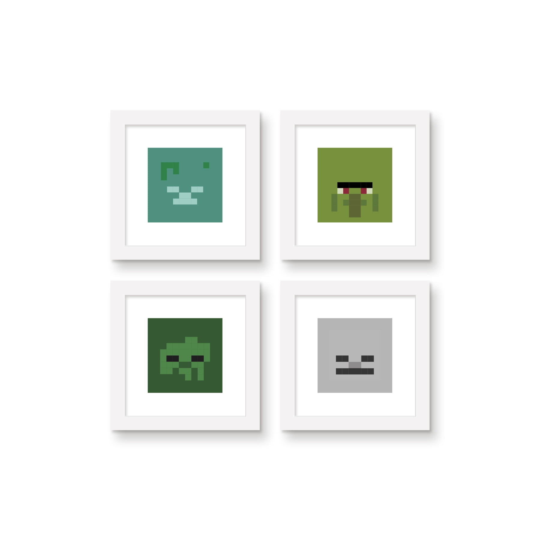 Gallery Pops Minecraft - Iconic Pixels Undead Wall Art Bundle (4-Pack ...