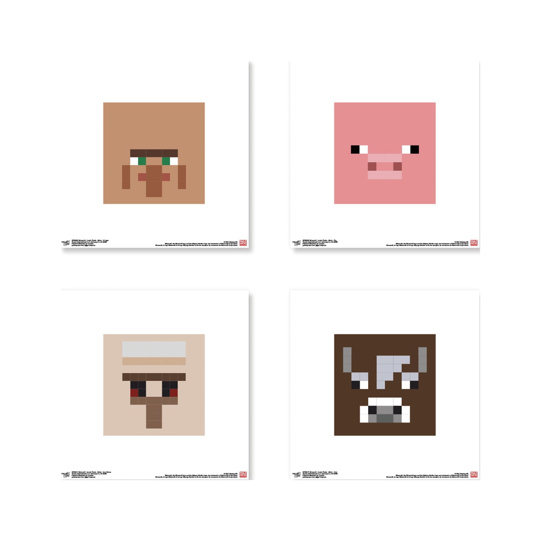 Gallery Pops Minecraft - Iconic Pixels Village Wall Art Bundle (4-Pack ...