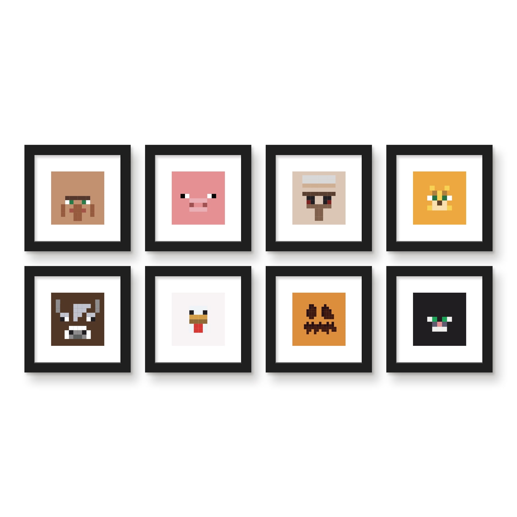 Gallery Pops Minecraft - Iconic Pixels Village Wall Art Bundle (8-Pack ...