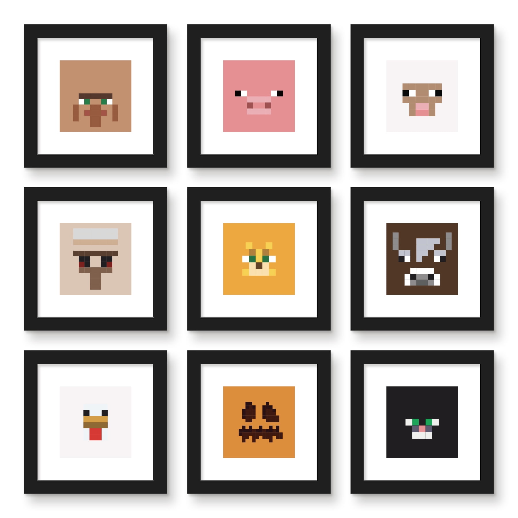 Gallery Pops Minecraft - Iconic Pixels Village Wall Art Bundle (9-Pack ...