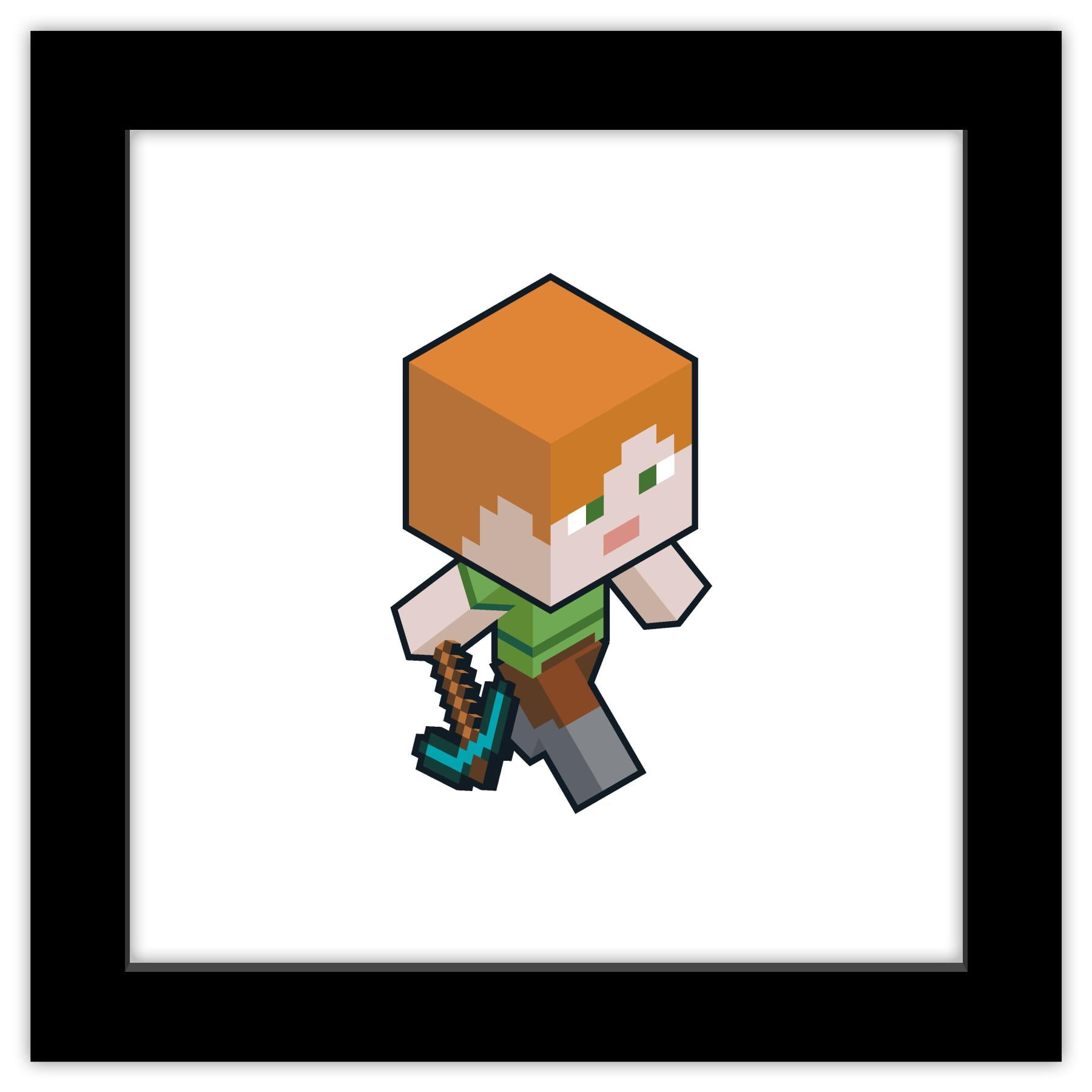 Gallery Pops Minecraft - Isometric Alex Wall Art, Black Framed Version ...