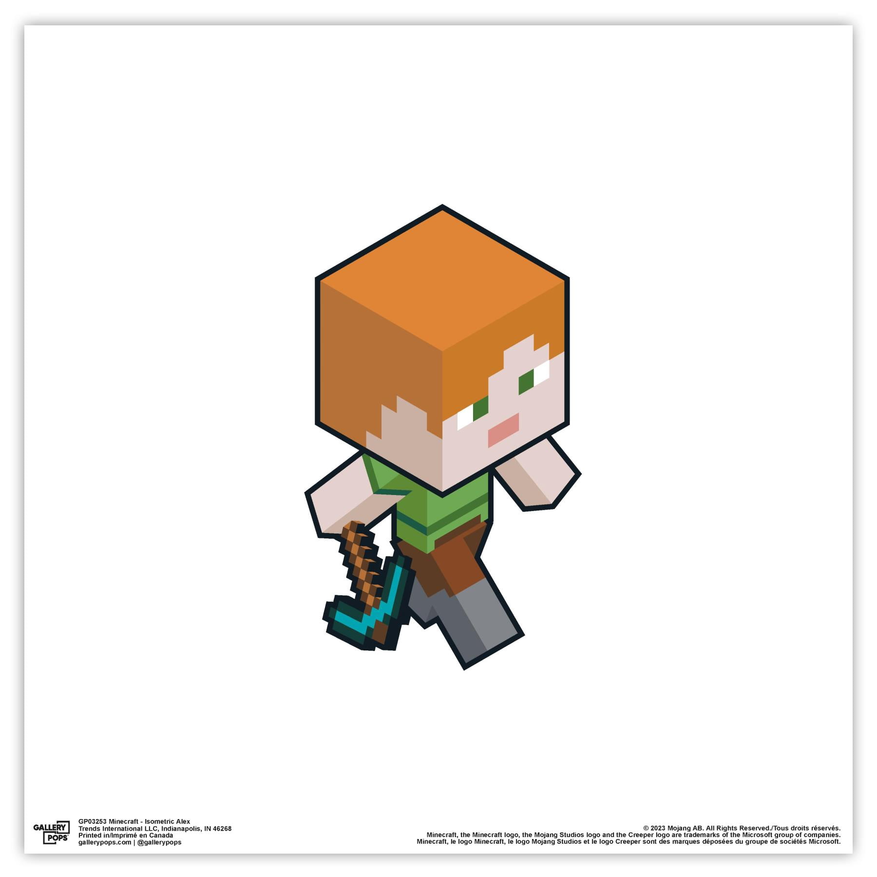 Gallery Pops Minecraft - Isometric Alex Wall Art, Unframed Version, 12 ...